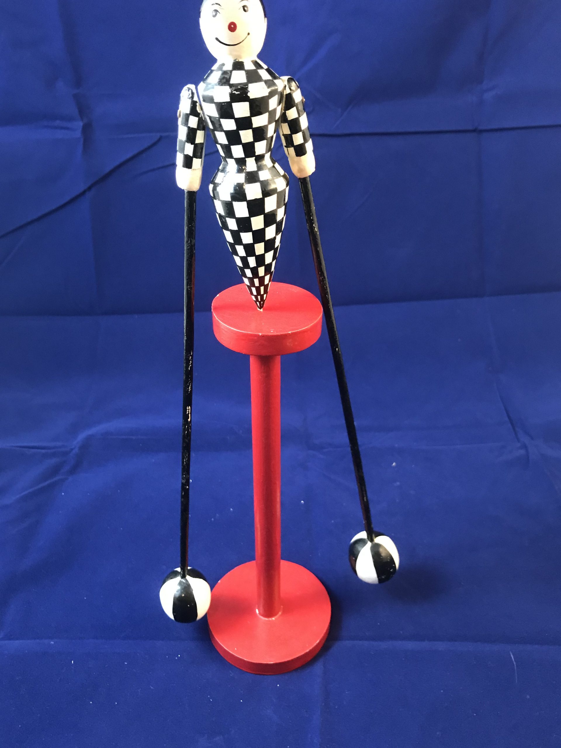 Vintage Balancing Man-Circus Clown Kinetic Toy - hand made folk figure ...