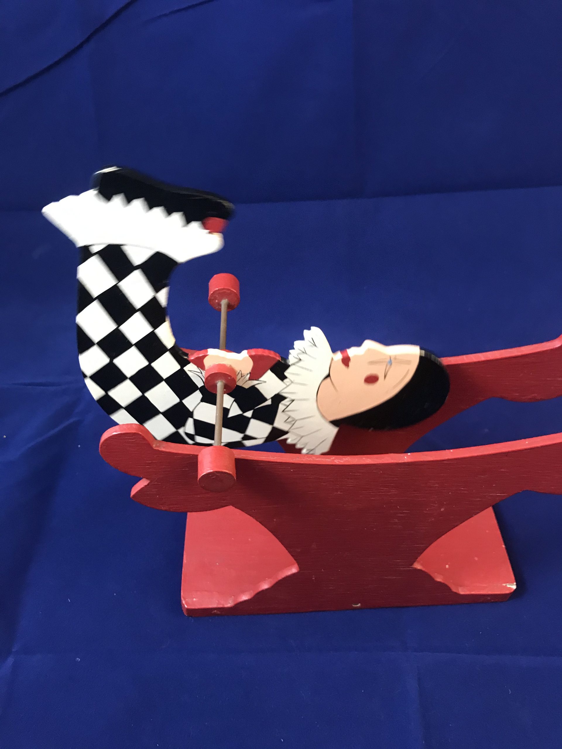 Vintage Timber Acrobatic Clown Toy - hand made - Vintage Keepsakes