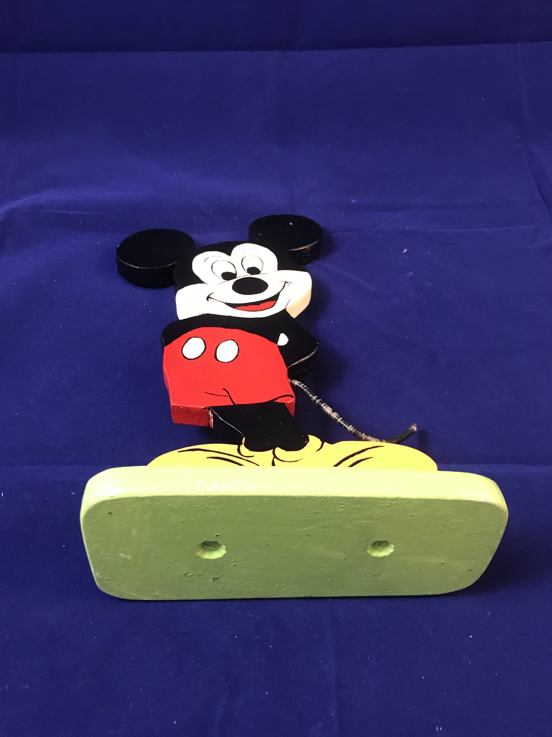 Hand painted timber Mickey Mouse - Vintage Keepsakes