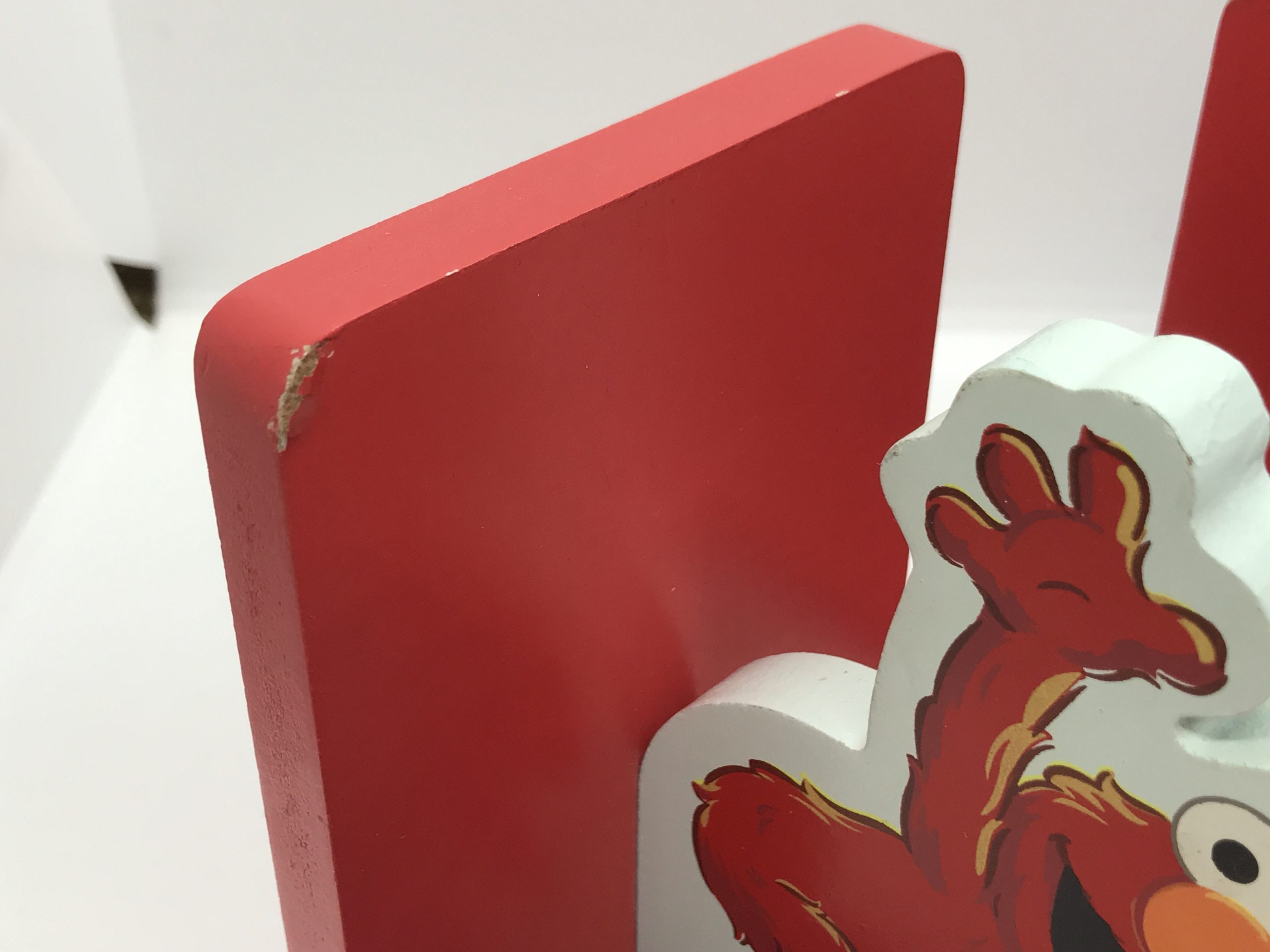 Sesame Street Wooden Elmo Bookends - Vintage Keepsakes