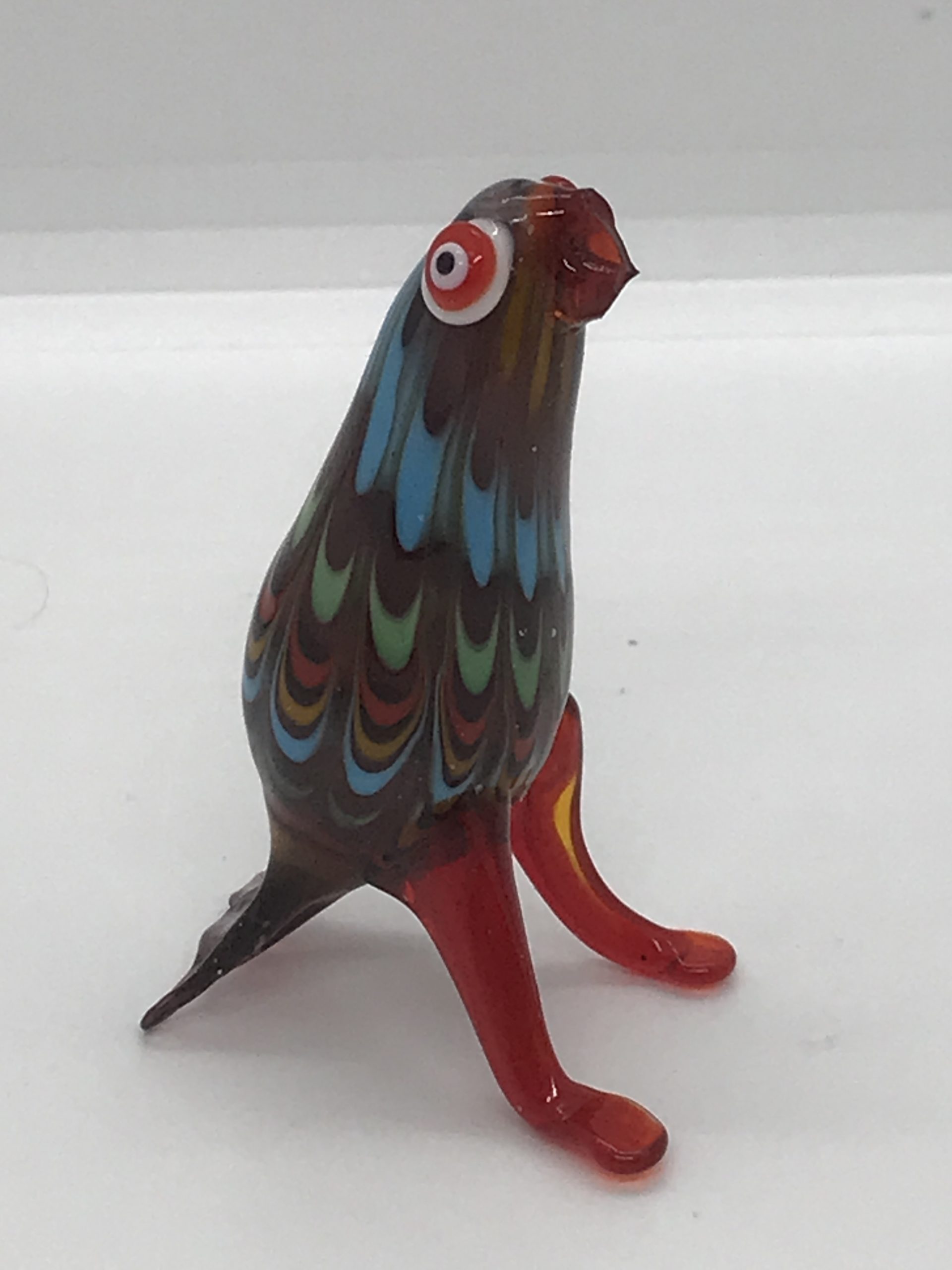 Small Art Glass Rooster AF - Vintage Keepsakes