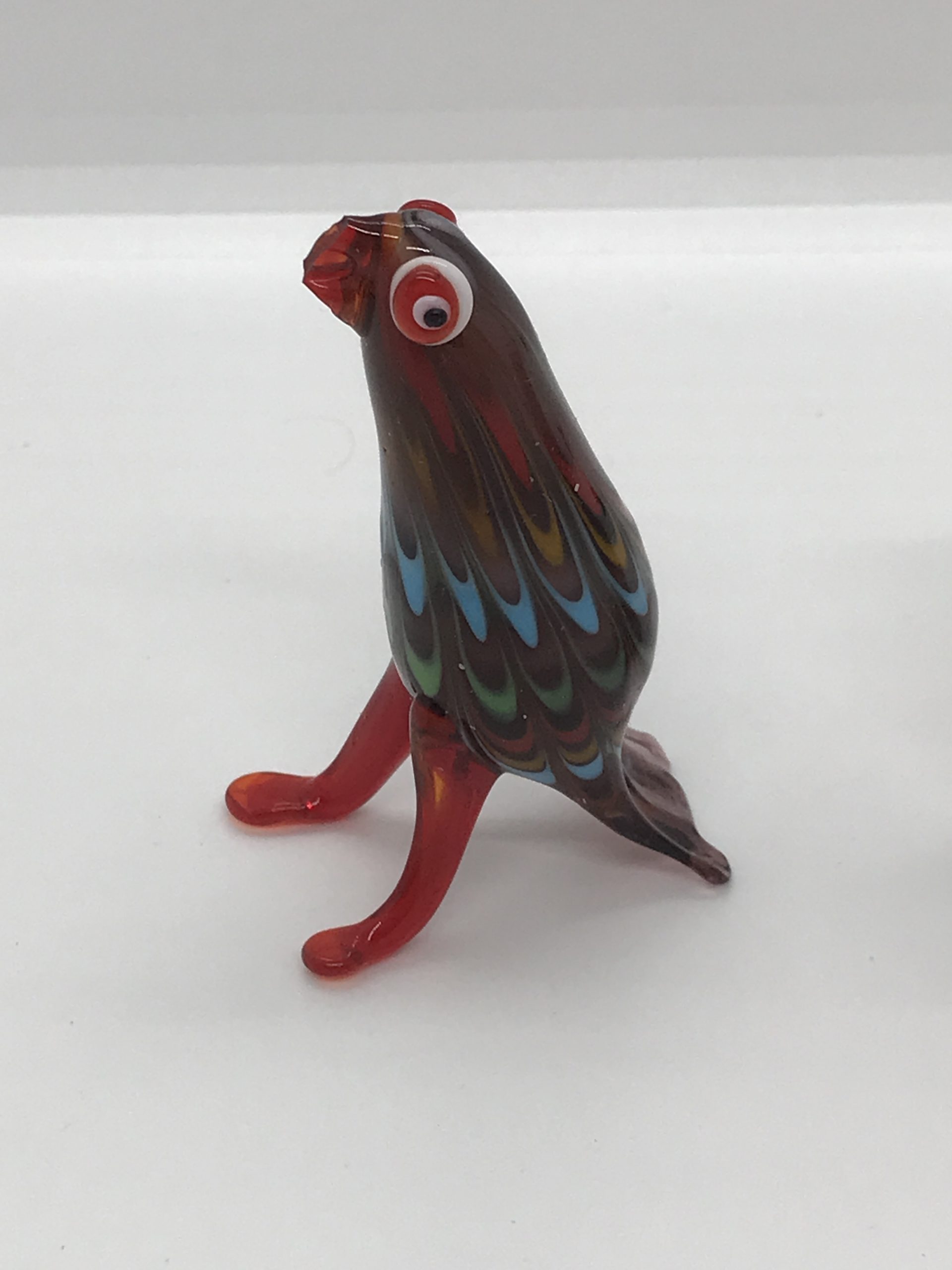Small Art Glass Rooster AF - Vintage Keepsakes