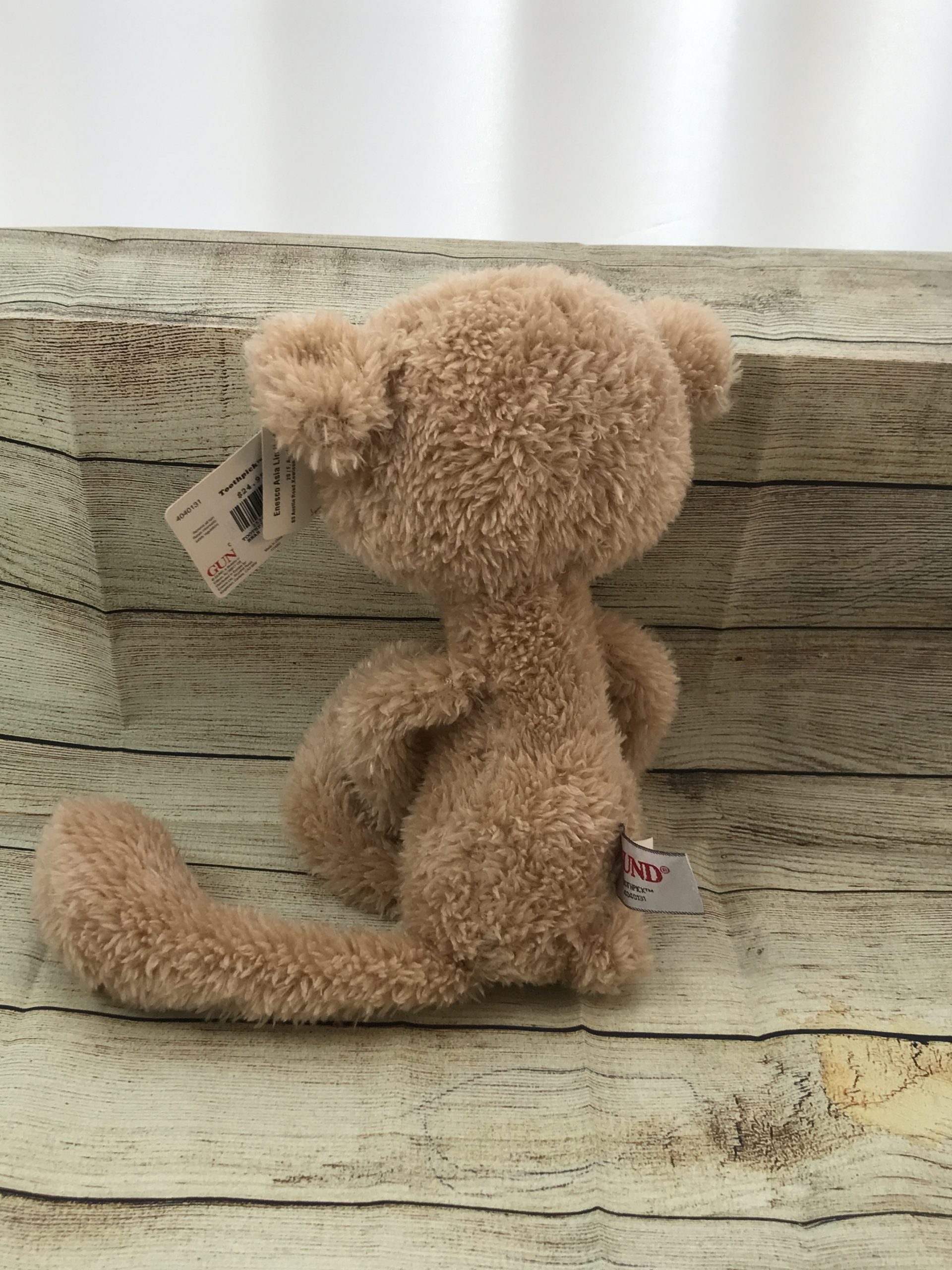 Gund Toothpick Teddy Bear 15" Plush Beige - Vintage Keepsakes