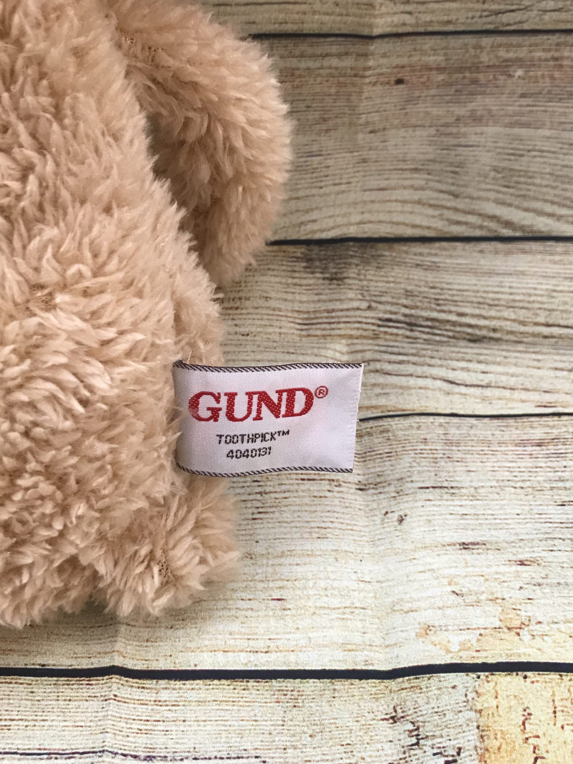 Gund Toothpick Teddy Bear 15" Plush Beige - Vintage Keepsakes