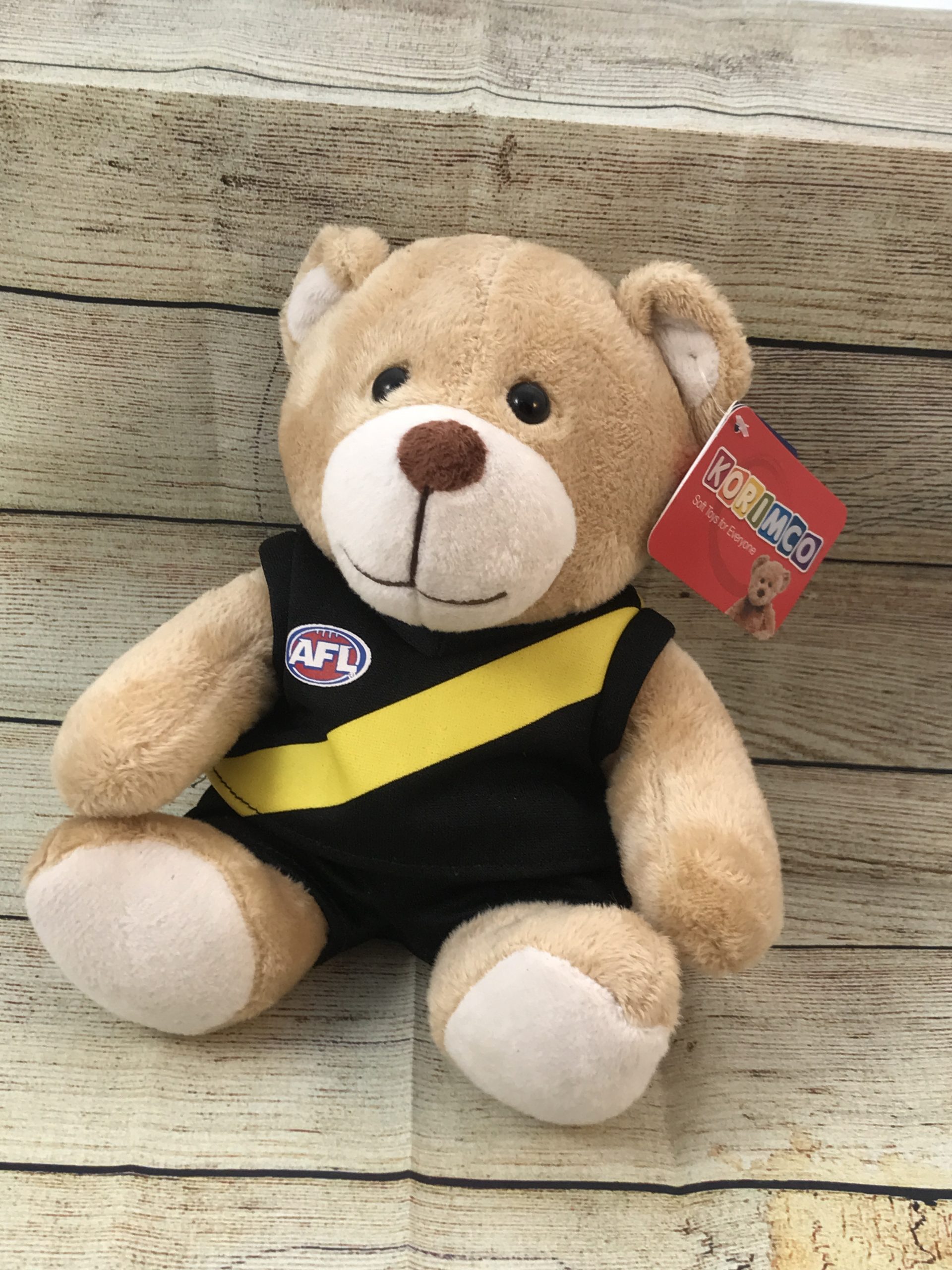 Korimco Tigers mascot sitting bear - official AFL. Sits 18cm high ...