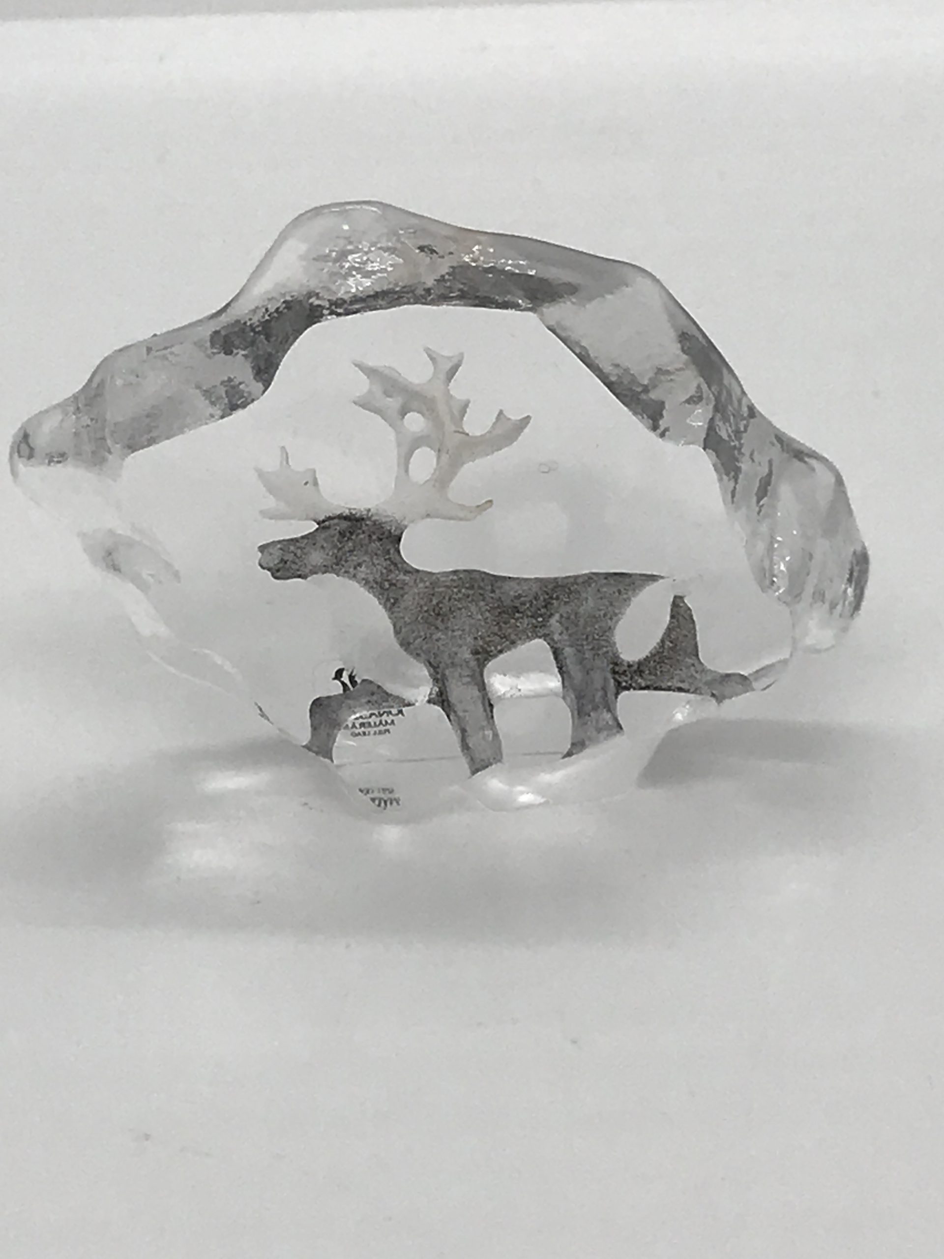 Mats Jonasson Art Glass Paperweight - Stag - Vintage Keepsakes