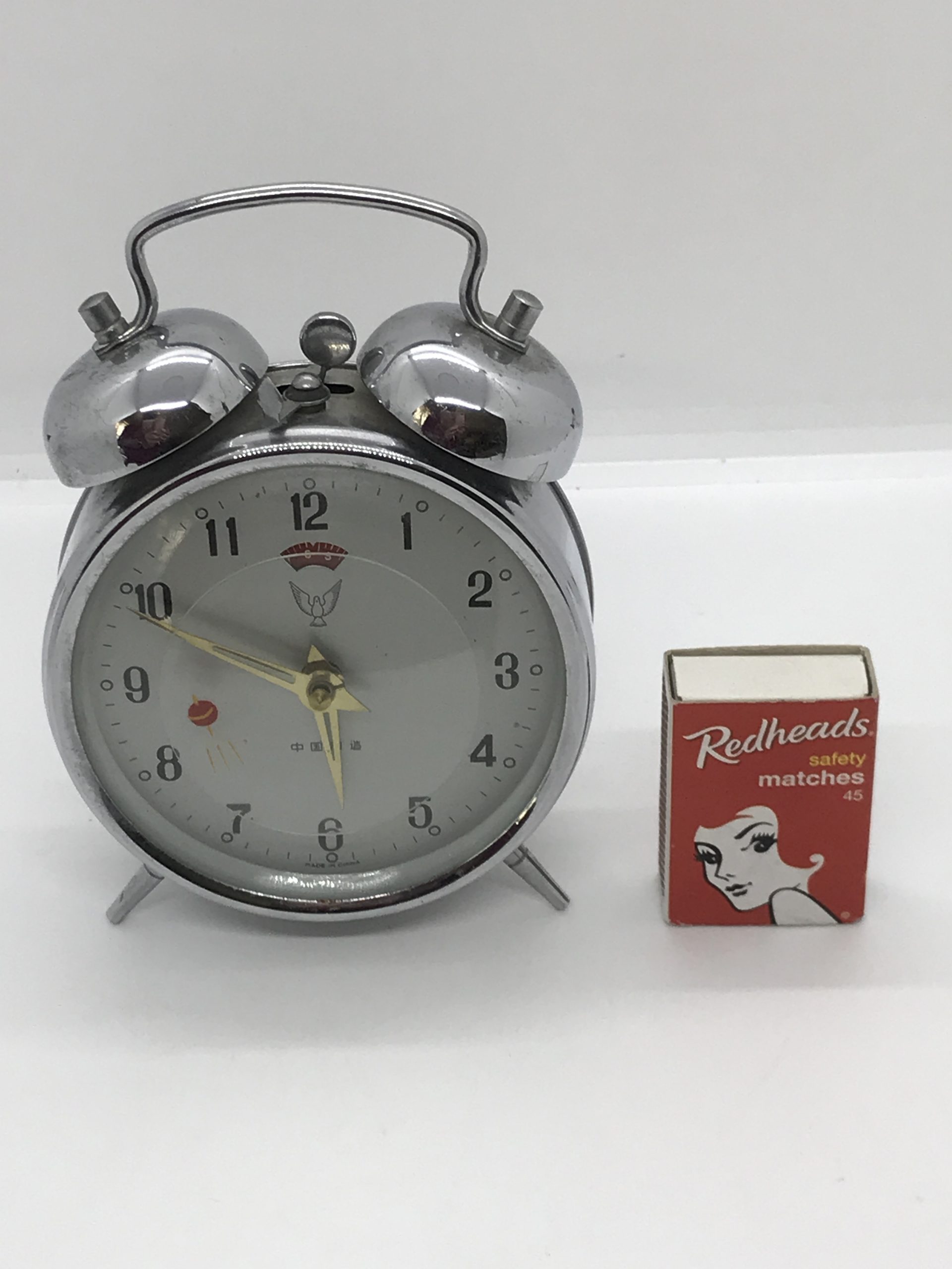 Vintage Chrome Alarm Clock with Satellite Second hand - Made in China ...