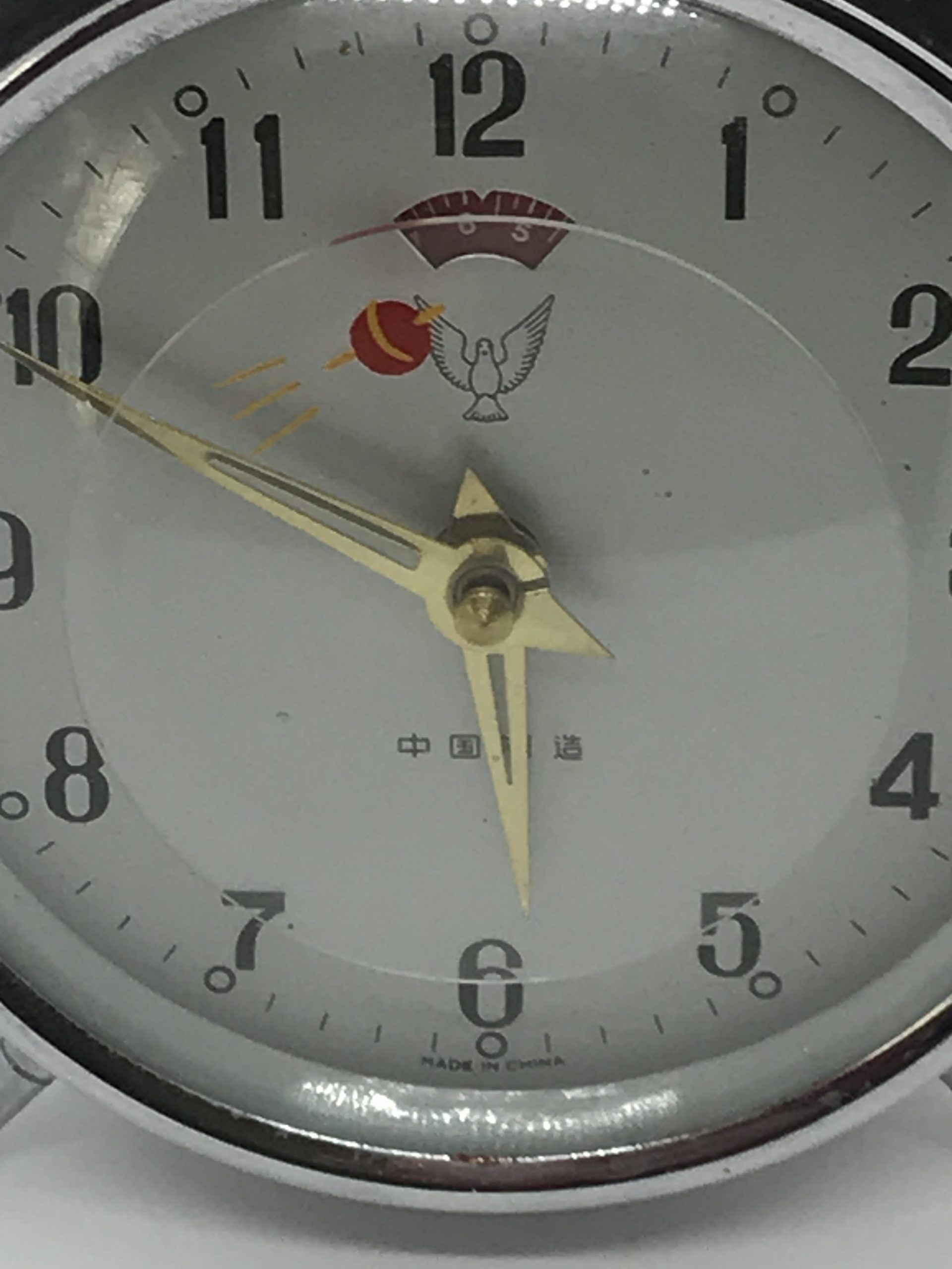 Vintage Chrome Alarm Clock with Satellite Second hand - Made in China ...