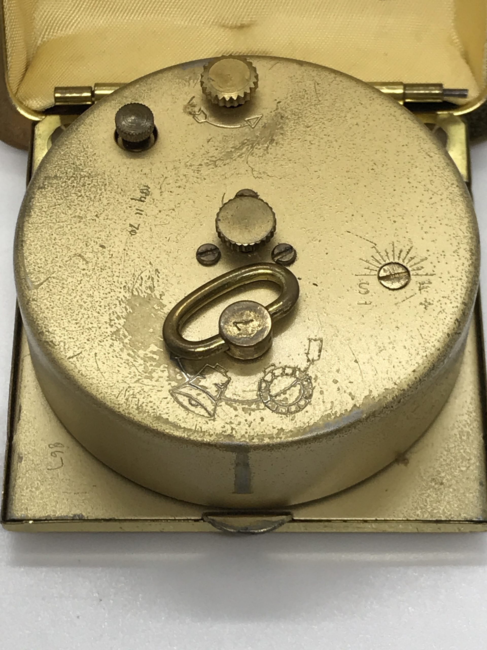 Europa 2 Jewels Travel Clock (named inside case) - Vintage Keepsakes