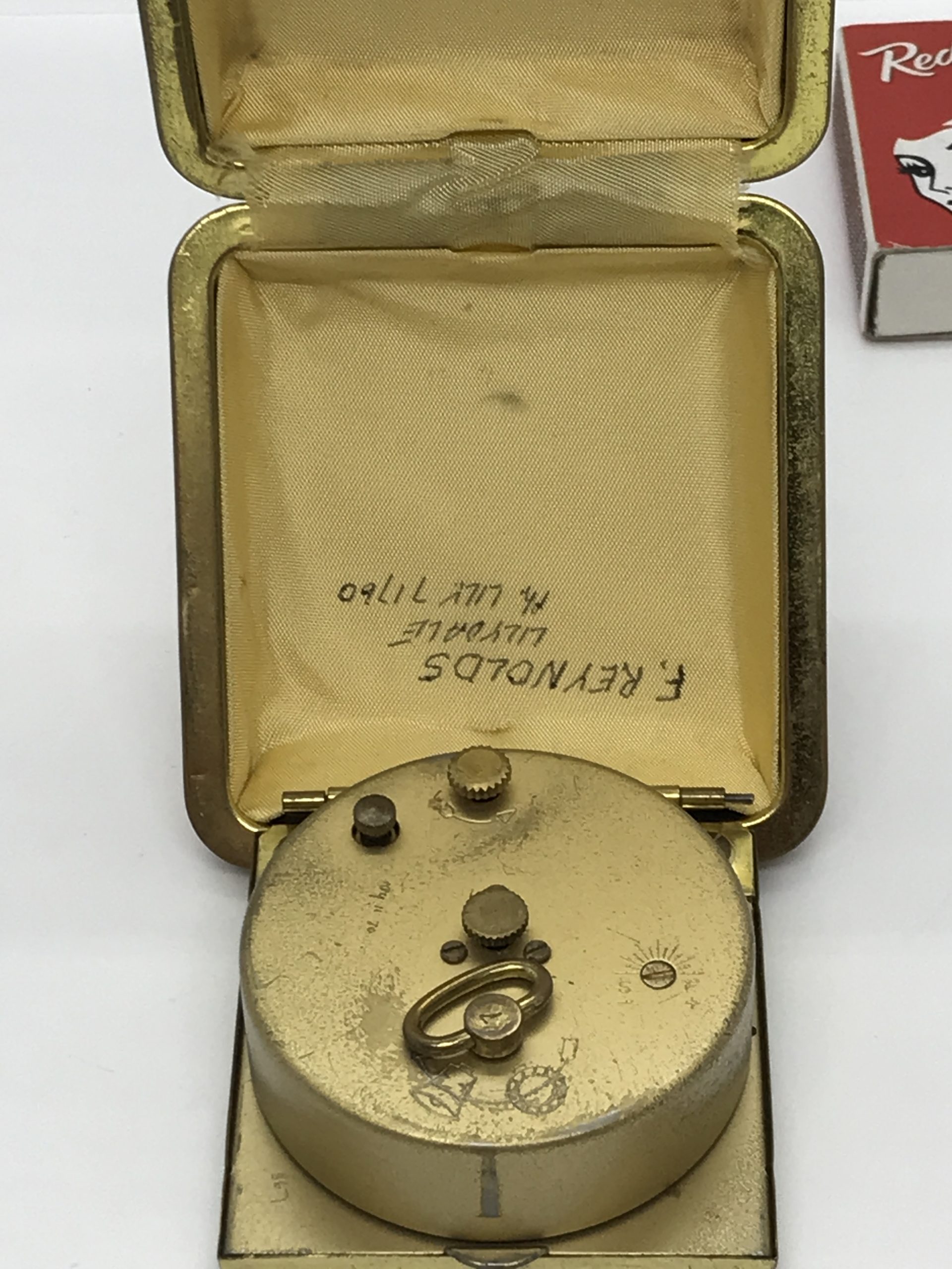 Europa 2 Jewels Travel Clock (named inside case) - Vintage Keepsakes