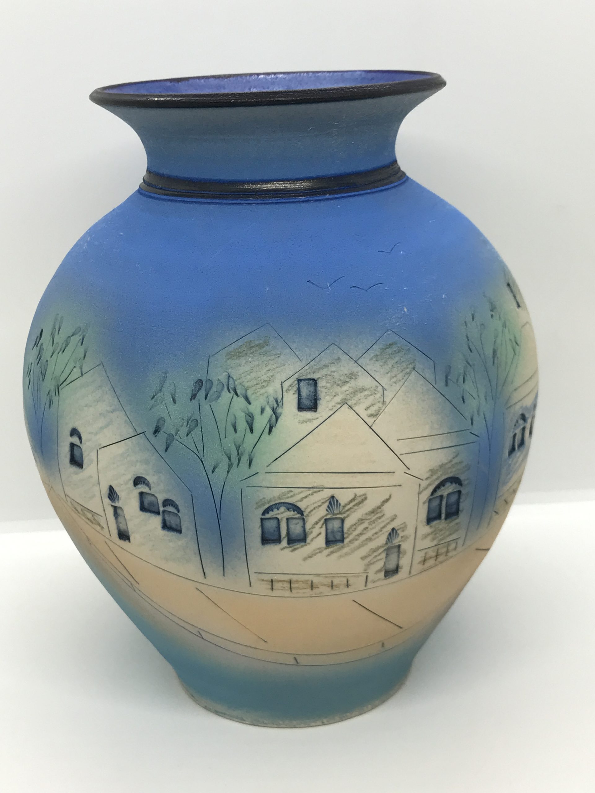 David Diggins Australian Studio Pottery Vase 24cm high - Vintage Keepsakes