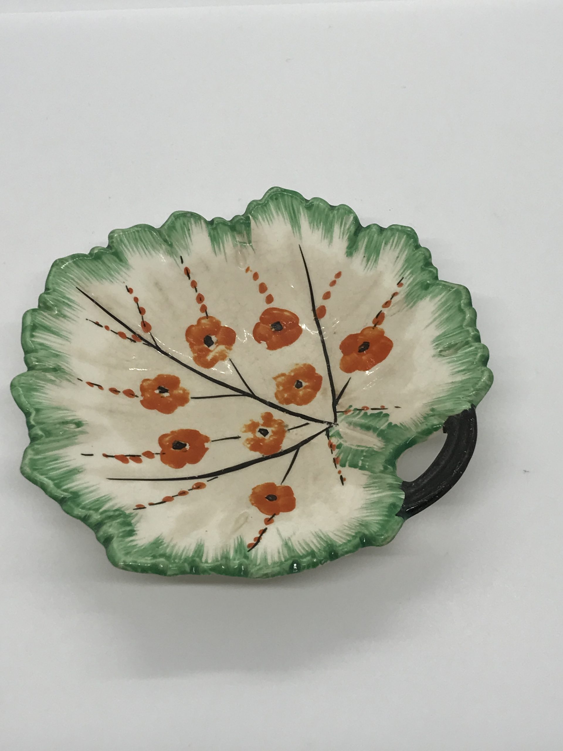 Hancocks IvoryWare hand painted Leaf Dish Plate No 7529 AF - Vintage ...