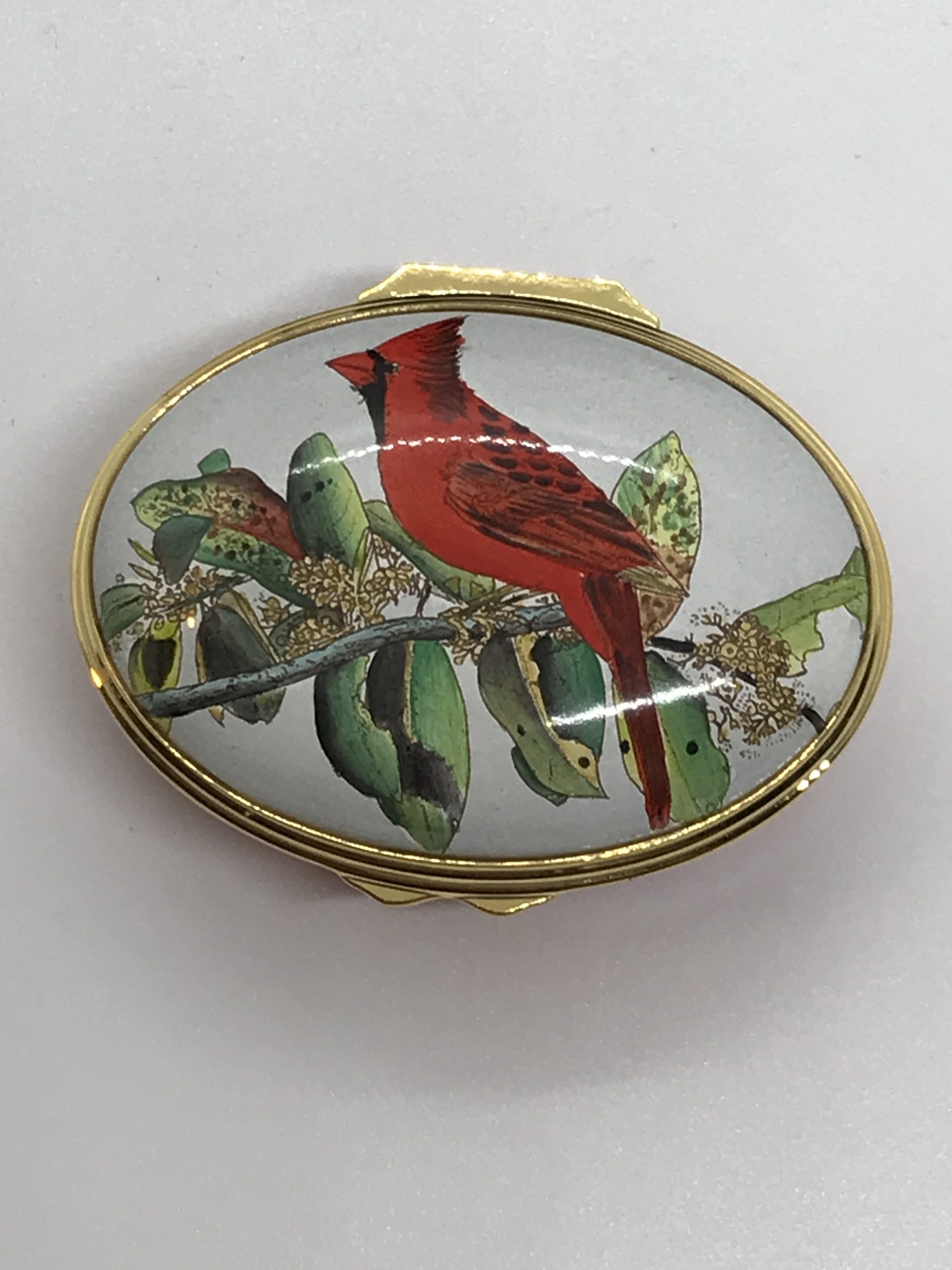 Halcyon Days The Birds of America - Cardinal (Red) - Enamel Pill Box ...