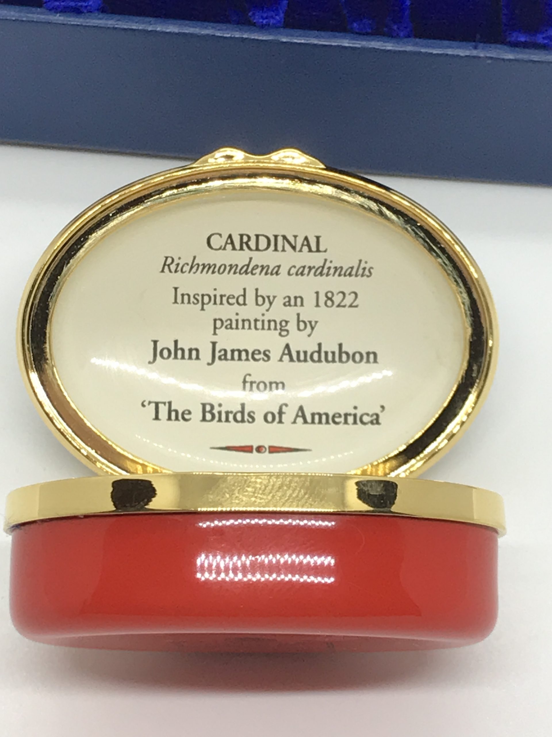 Halcyon Days The Birds of America - Cardinal (Red) - Enamel Pill Box ...