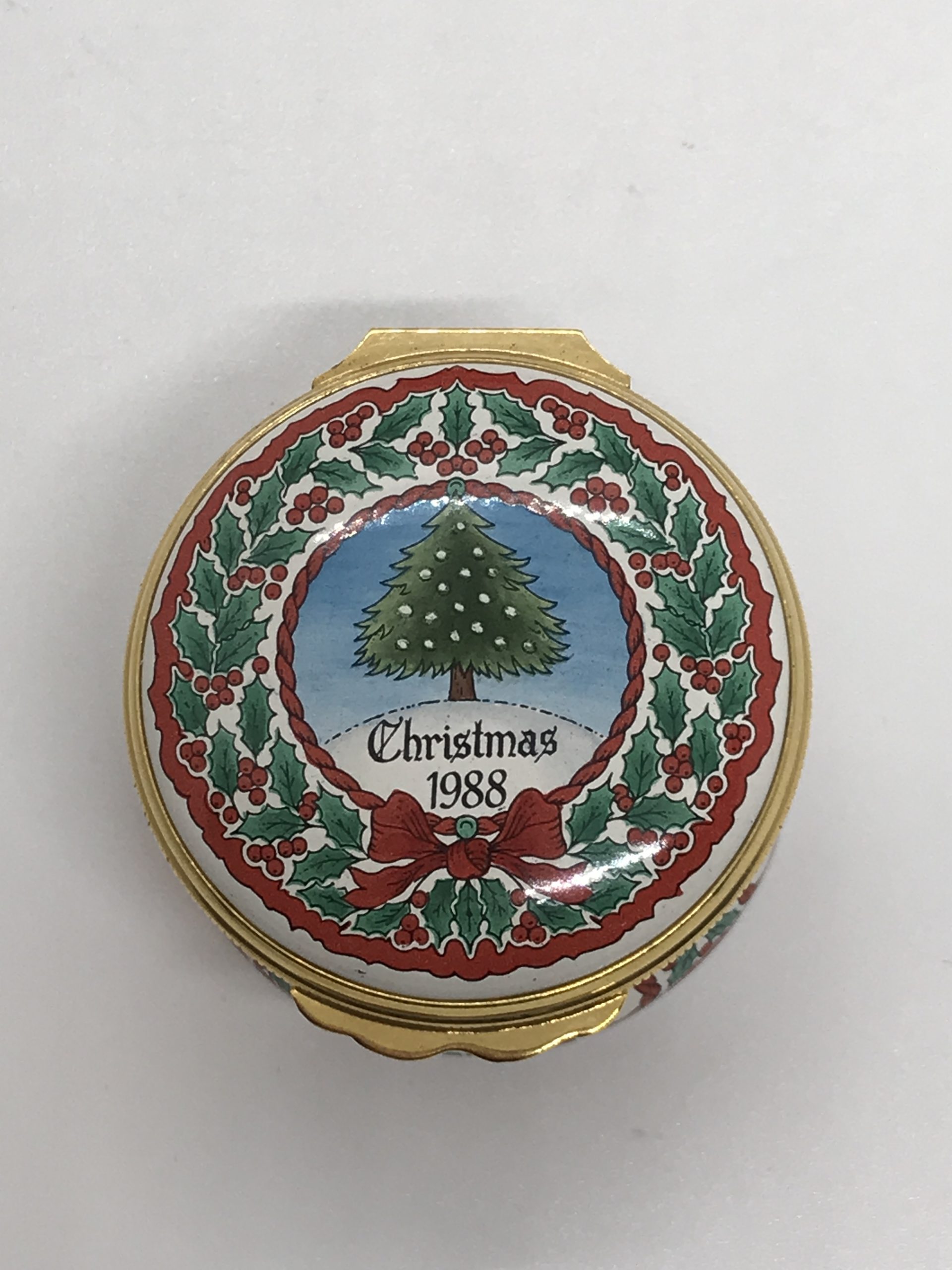 Halcyon Days Christmas 1988 Enamel Box (in original box) - Vintage ...
