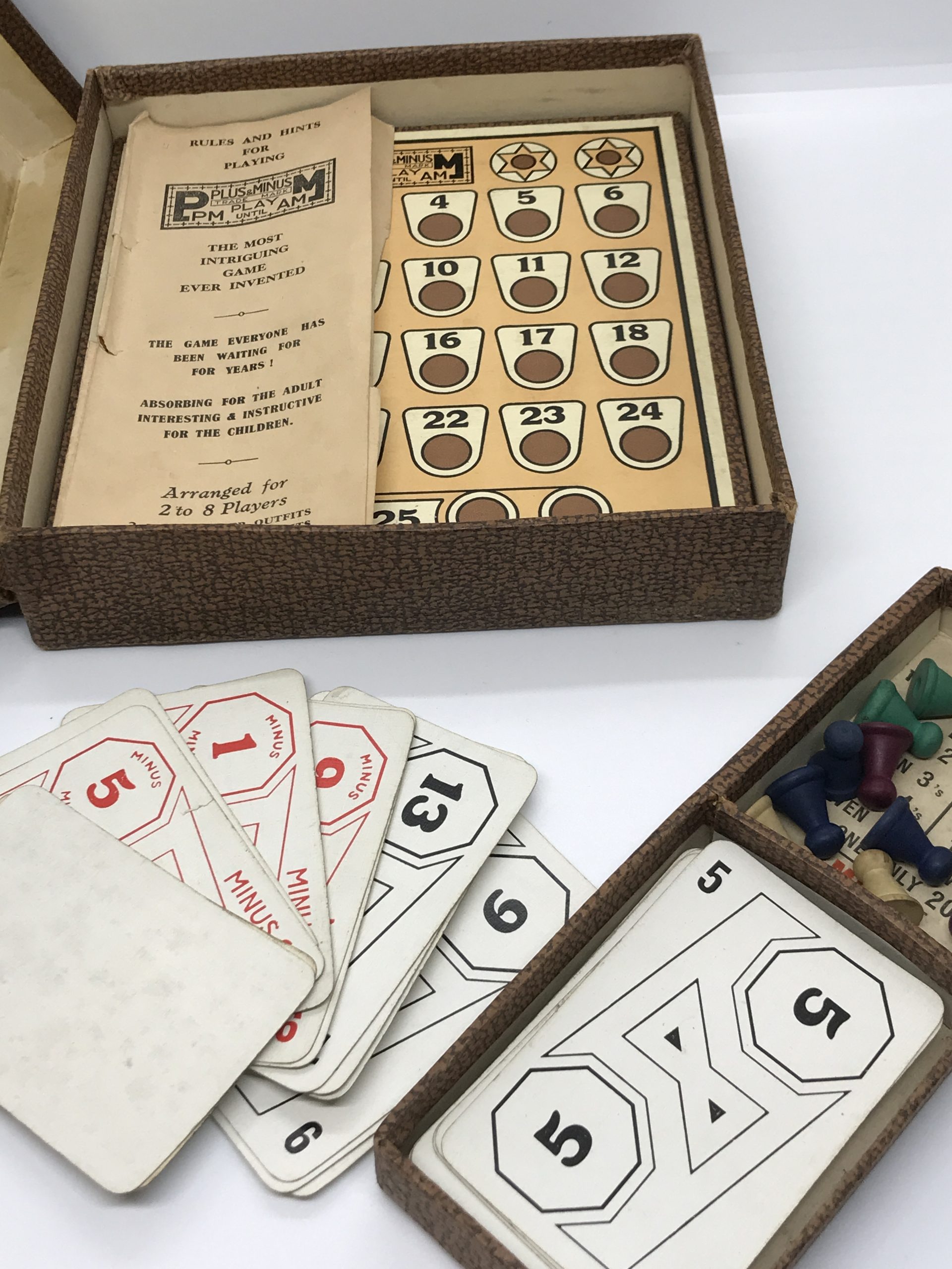Vintage 1930s AM PM Plus and Minus Board Game (incomplete) - Vintage ...