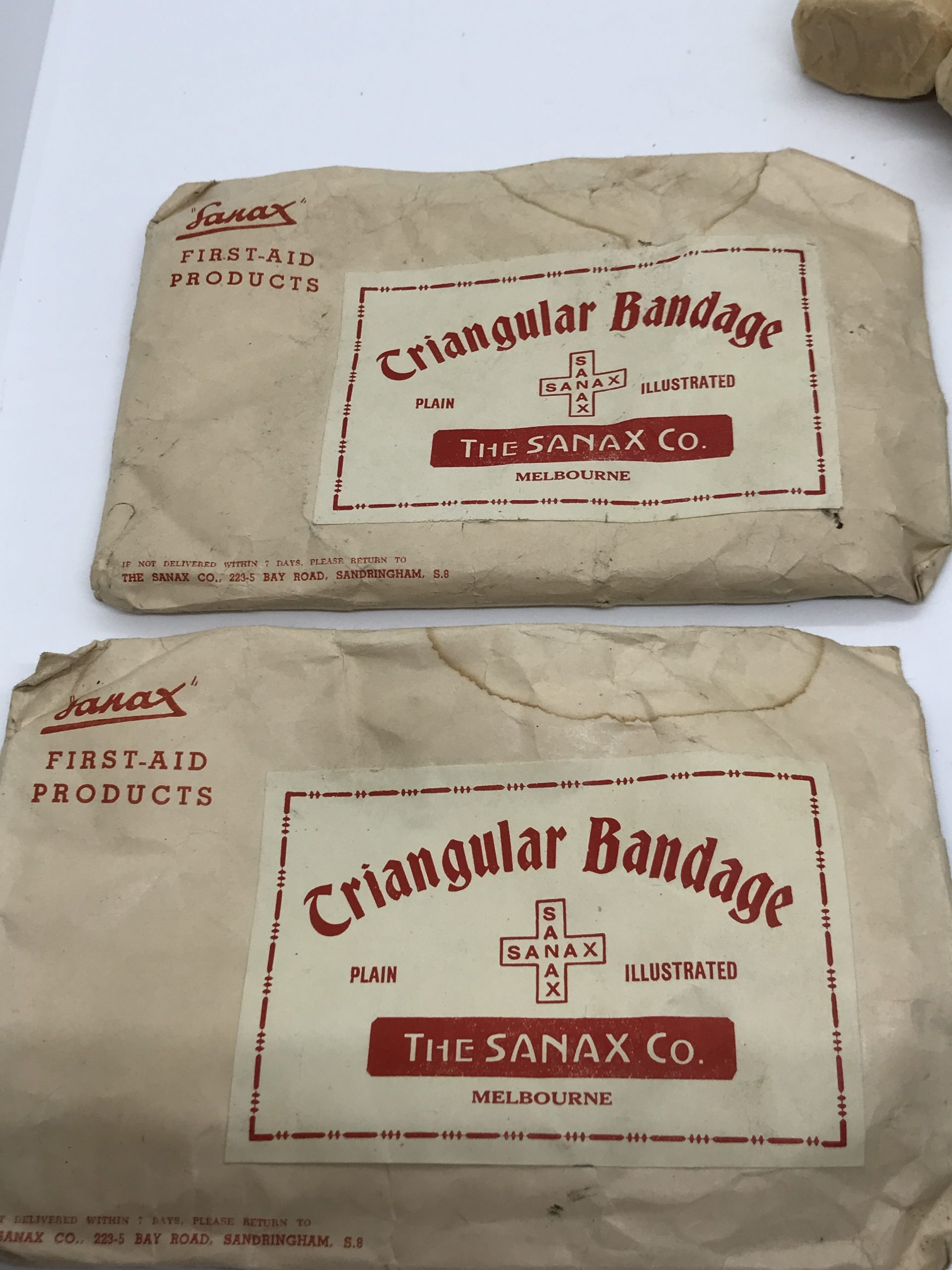 Vintage Sanax Triangular Bandage in original packaging (Each) - Vintage ...