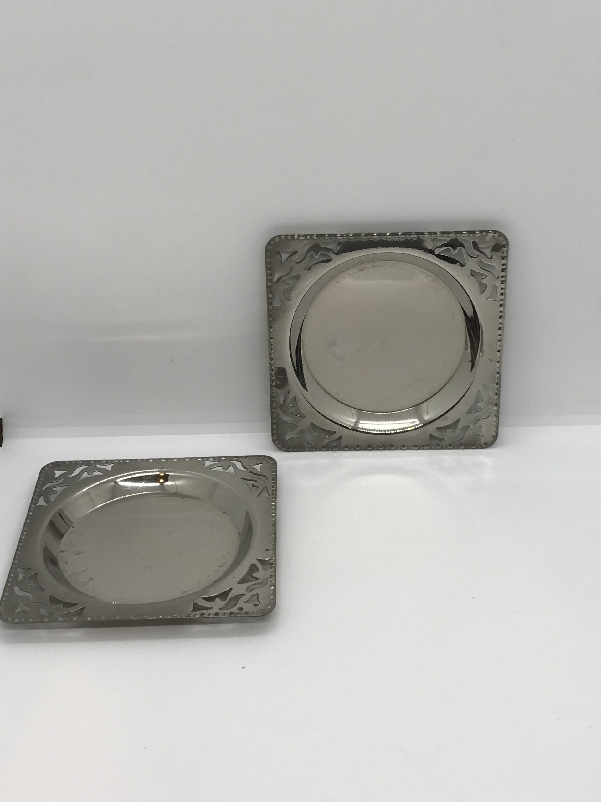 Pair of Vintage Silver Plated Coin Trays - Vintage Keepsakes