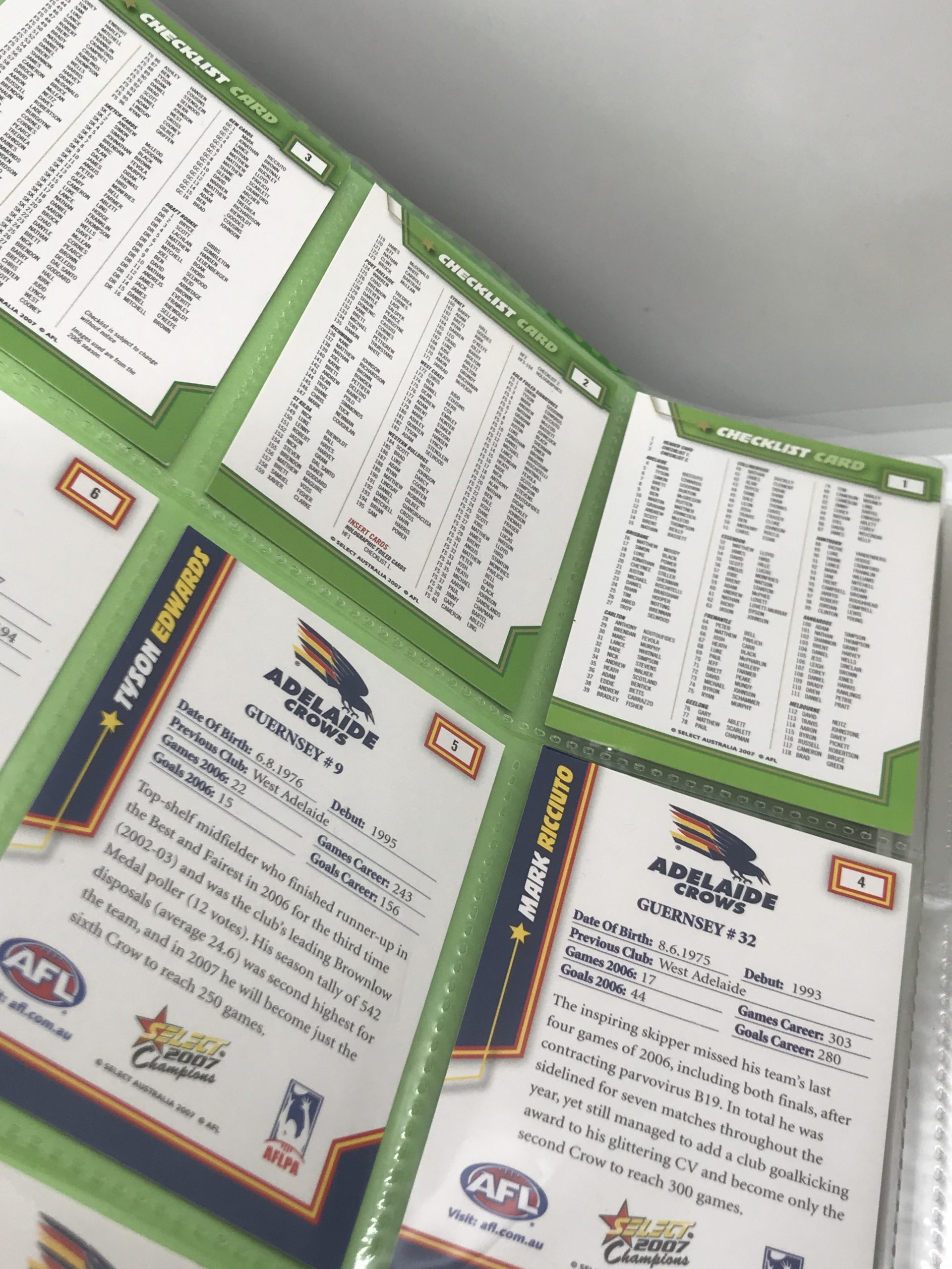 AFL 2007 Select Champions Series cards in Card Album (195 cards ...