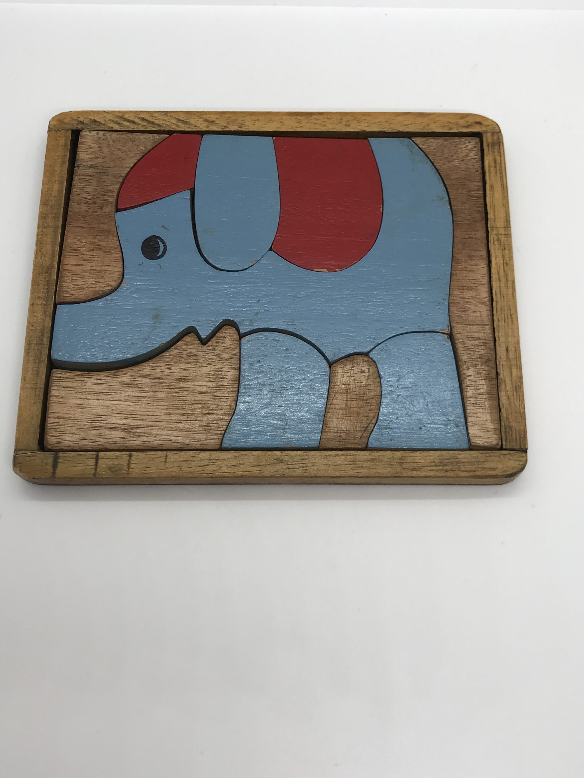 Vintage Wooden Elephant Puzzle - 10 piece - Vintage Keepsakes