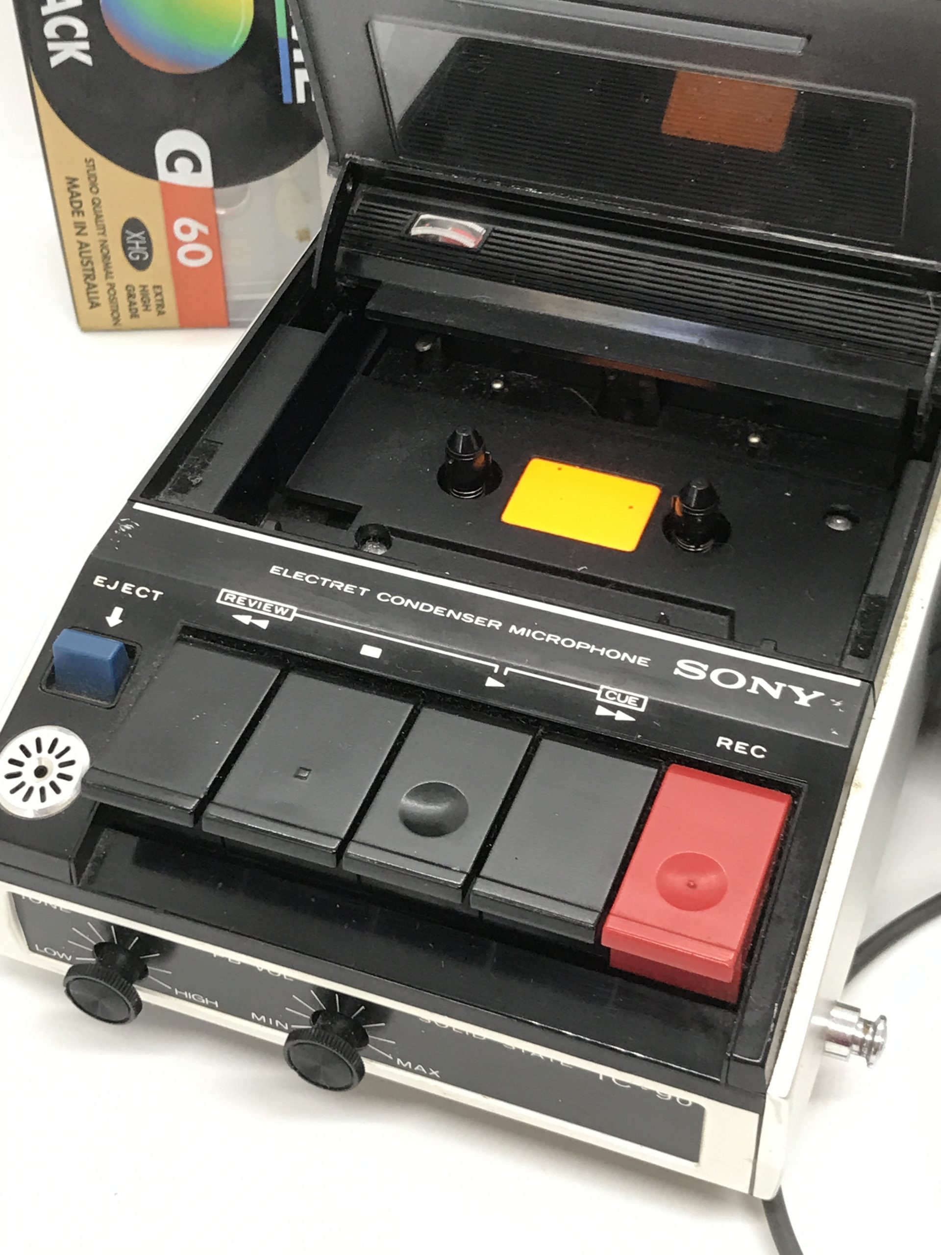 Vintage Sony TC-90 Cassette Recorder Player Very Clean w/case Tested ...