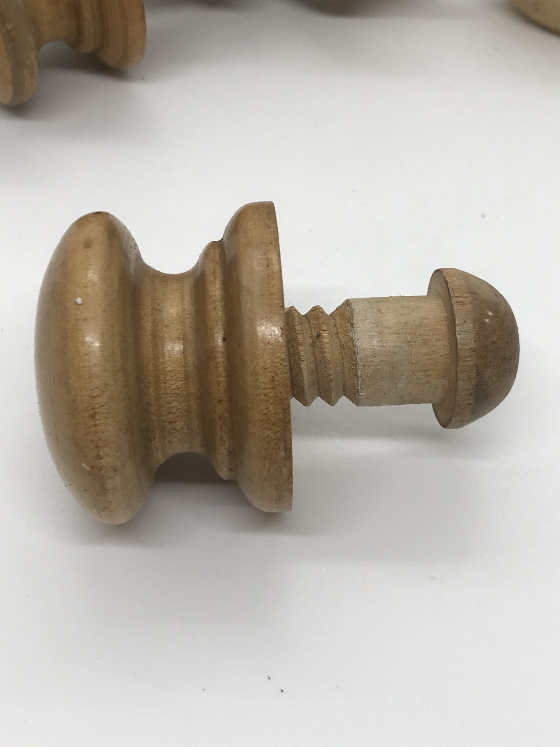 Vintage Wooden Chest Knob with Wooden Screw (approx 45mm in diameter ...