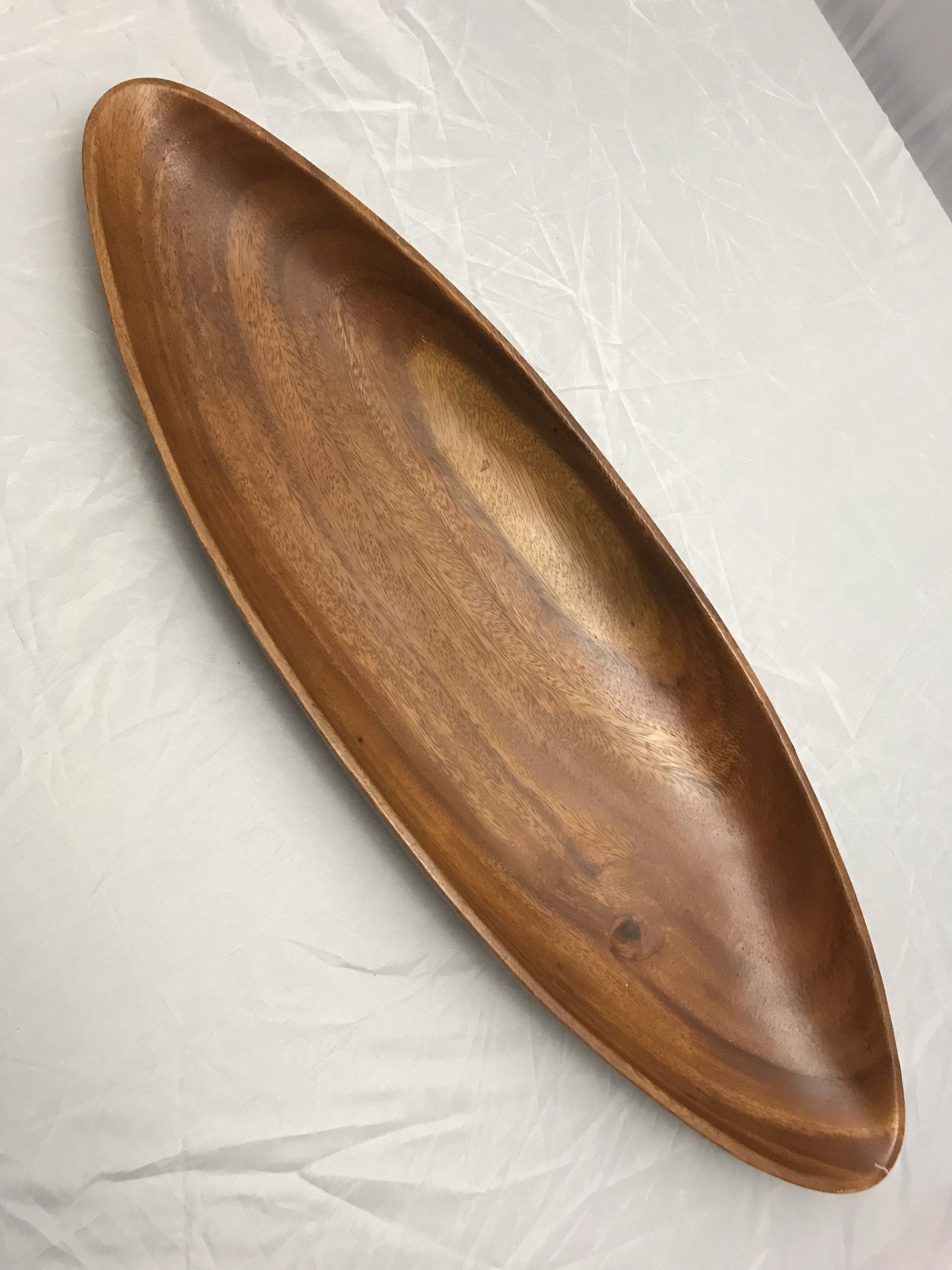Philippines Wooden Long Serving Tray Bowl - approx 60cm long - Vintage Keepsakes
