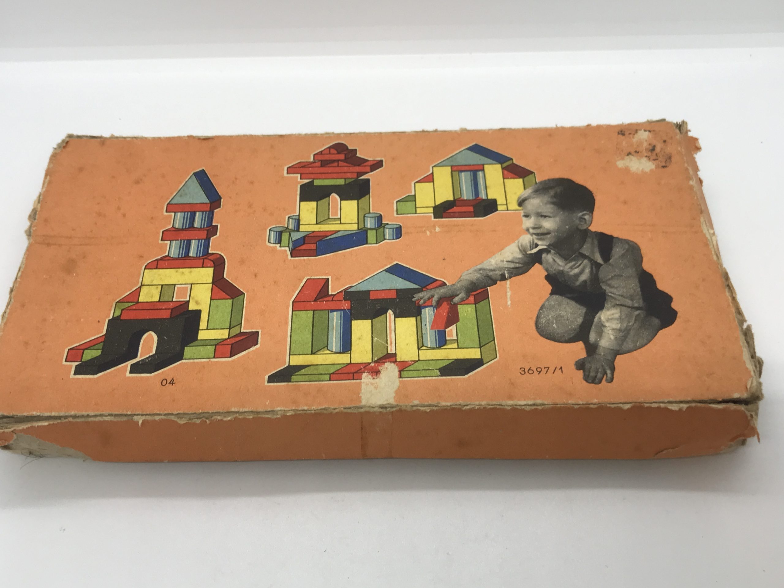 Vintage Wooden Colourful Building Blocks Set 3697/1 with Picture ...
