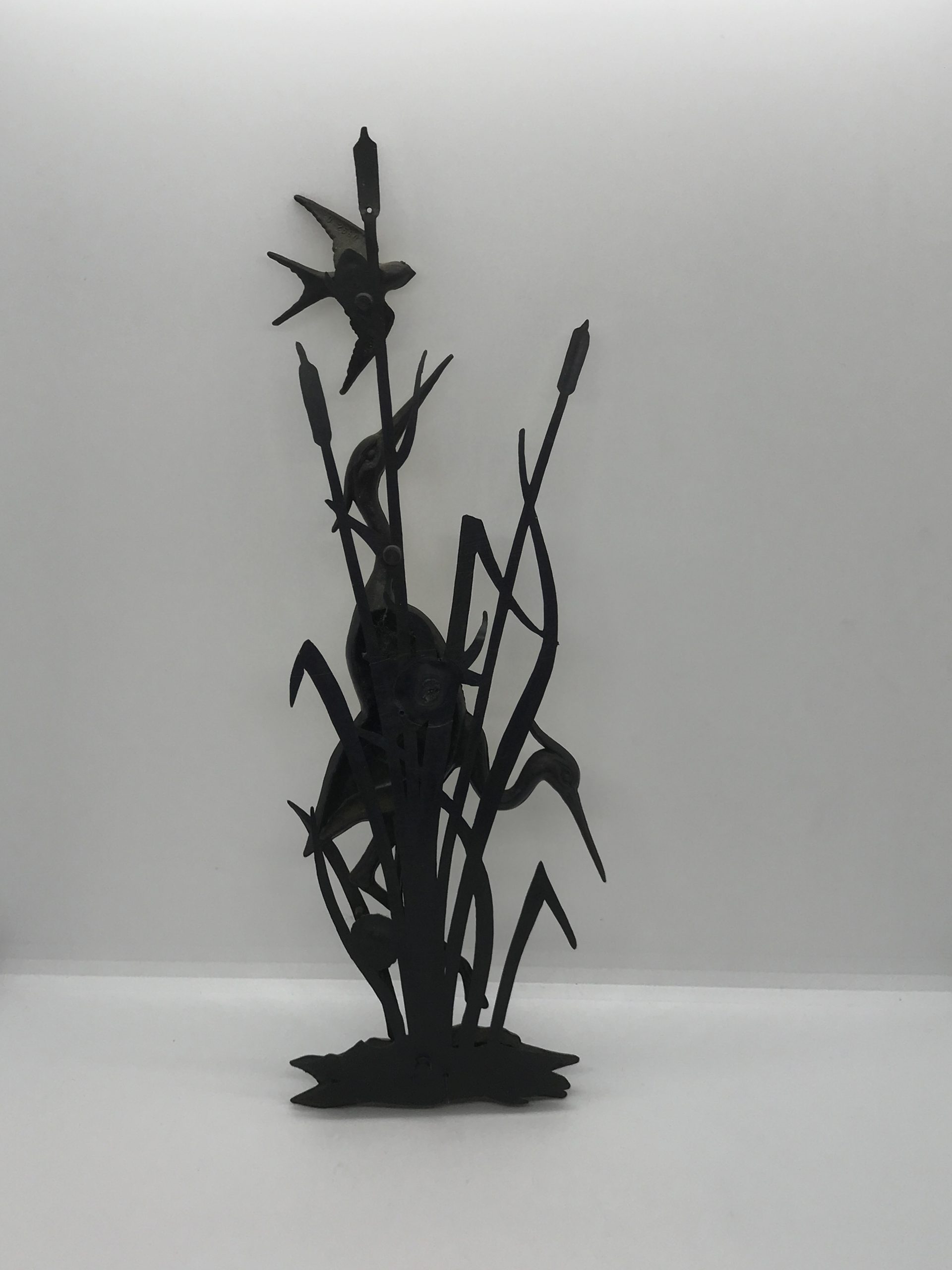 Mid Century Herons in the Reeds (needs wooden backing) - Vintage Keepsakes