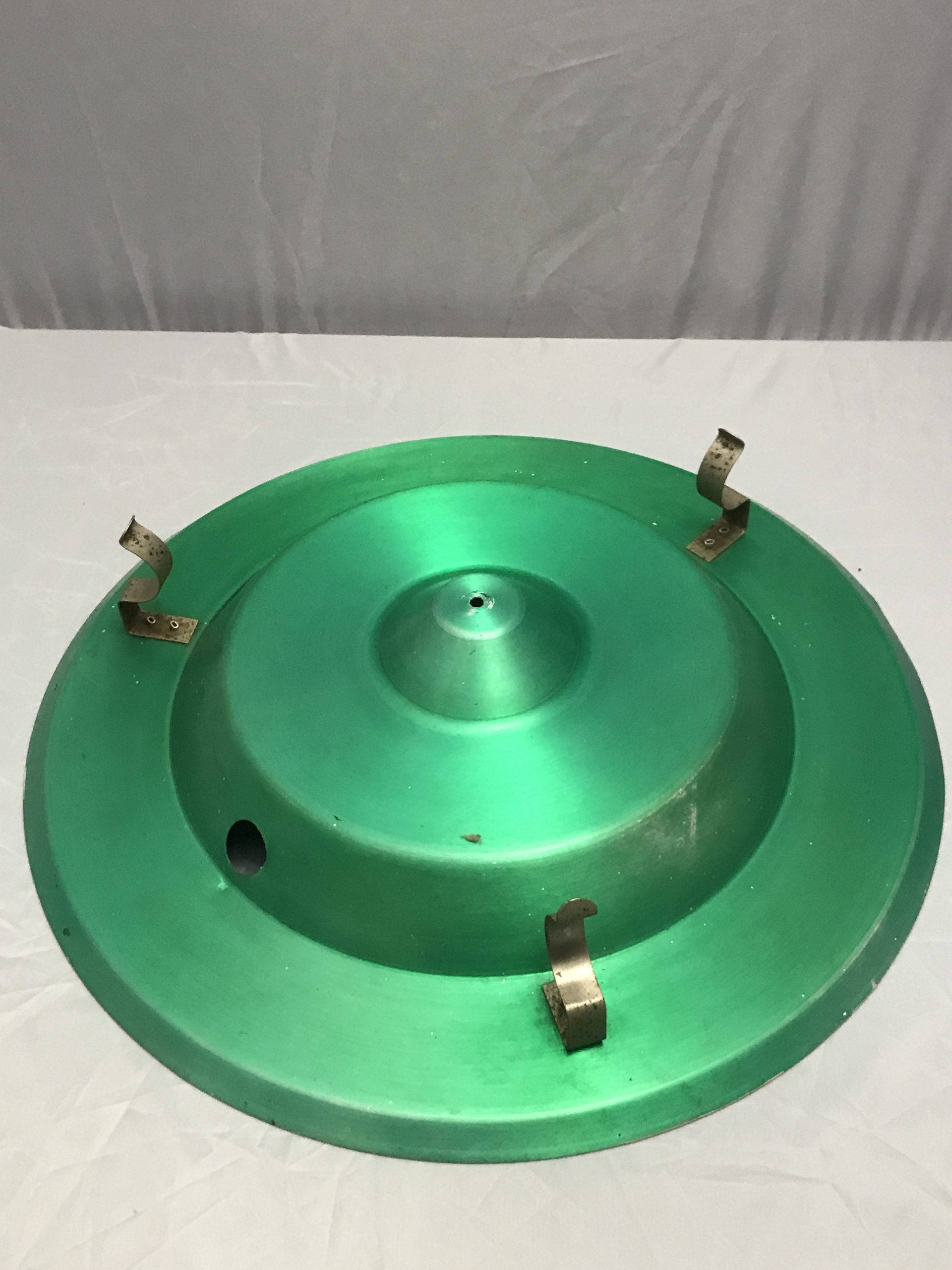 Vintage Anodised Round Fluorescent Light Fitting - Green (35cm wide ...