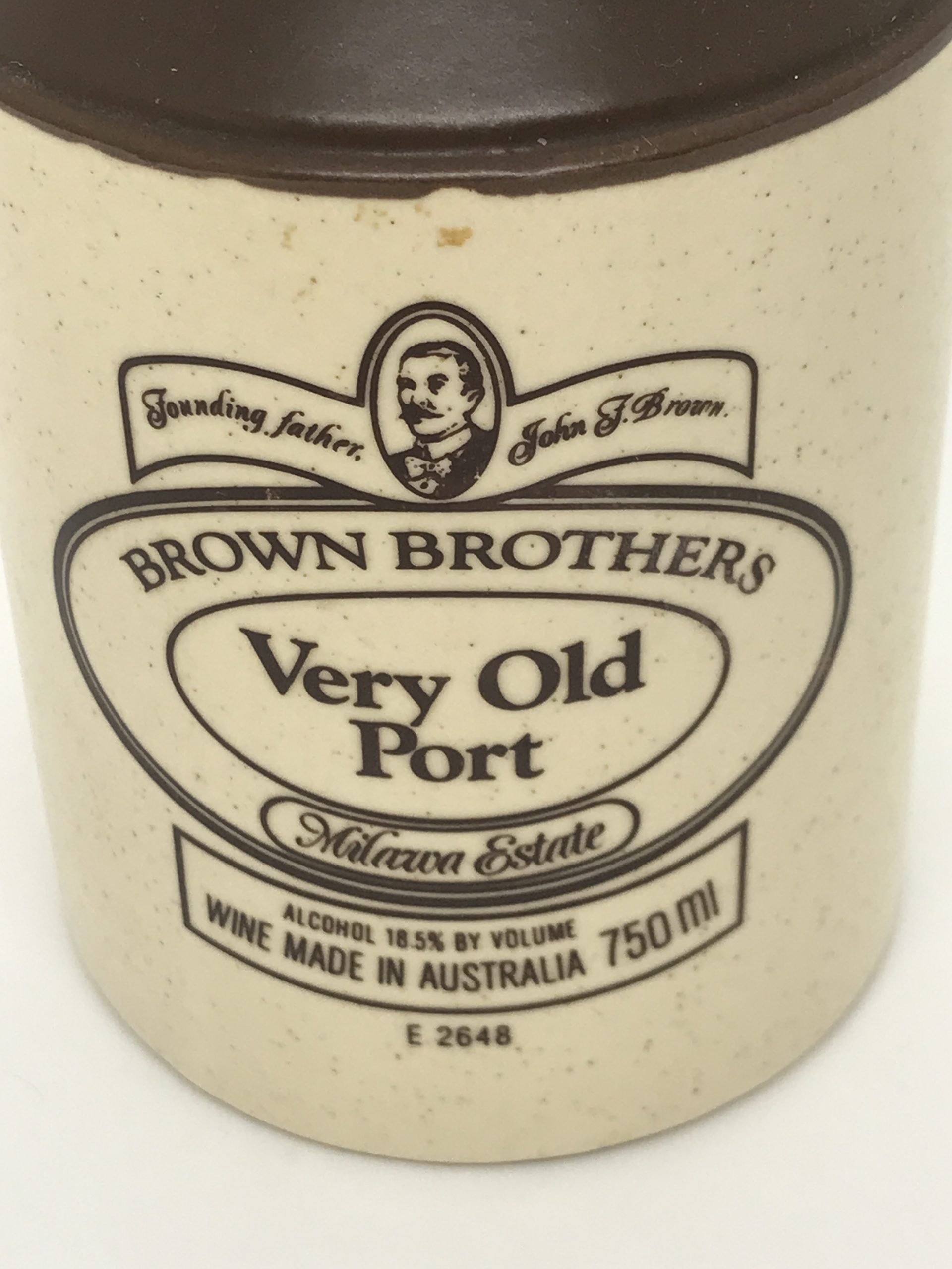 Brown Brothers Very Old Port Stoneware Jugs 750ml (Marked Elischer on ...