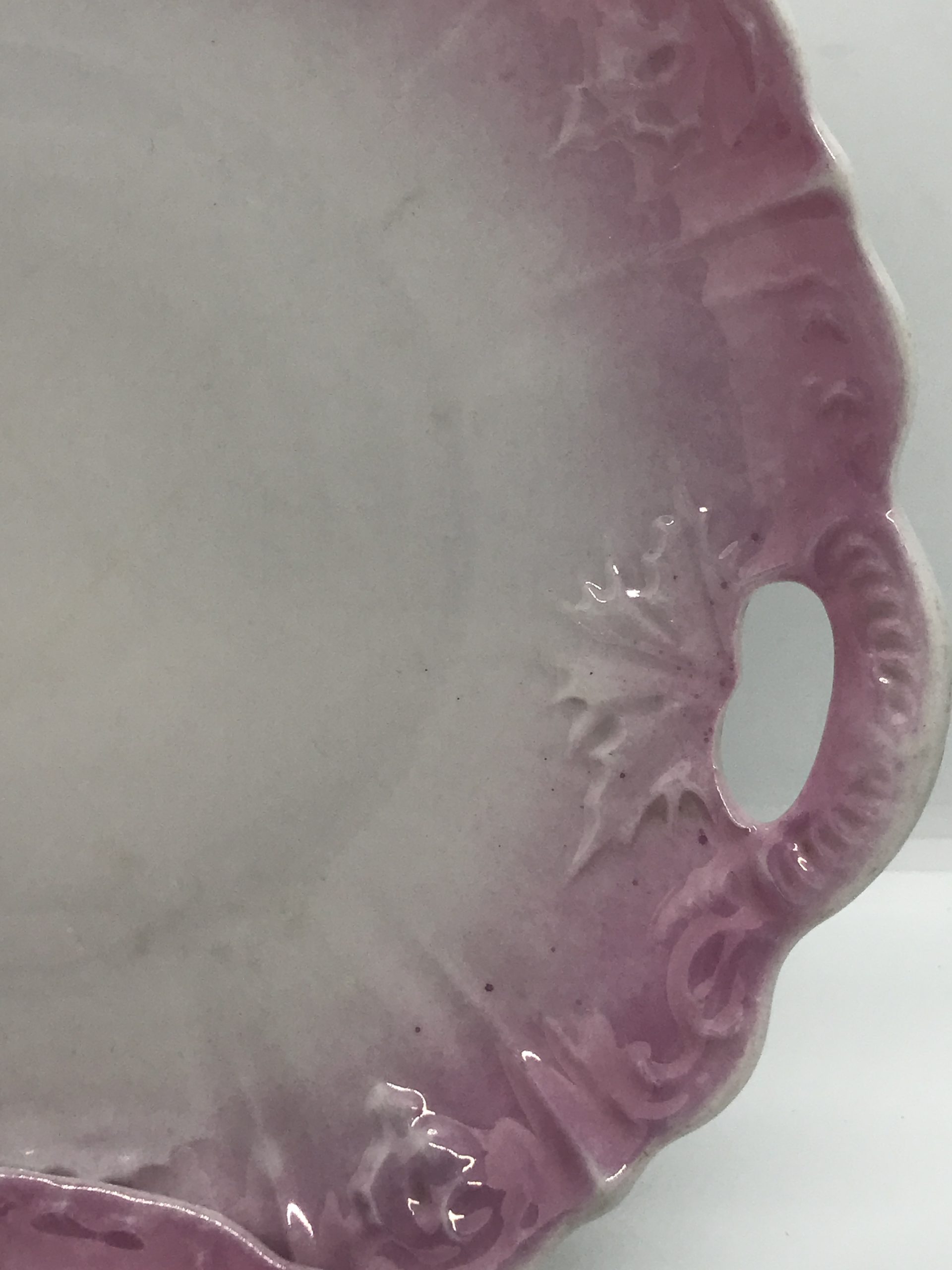 Pair Handled Cake Plates with Pink Lustre (approx 25cm) - Vintage Keepsakes