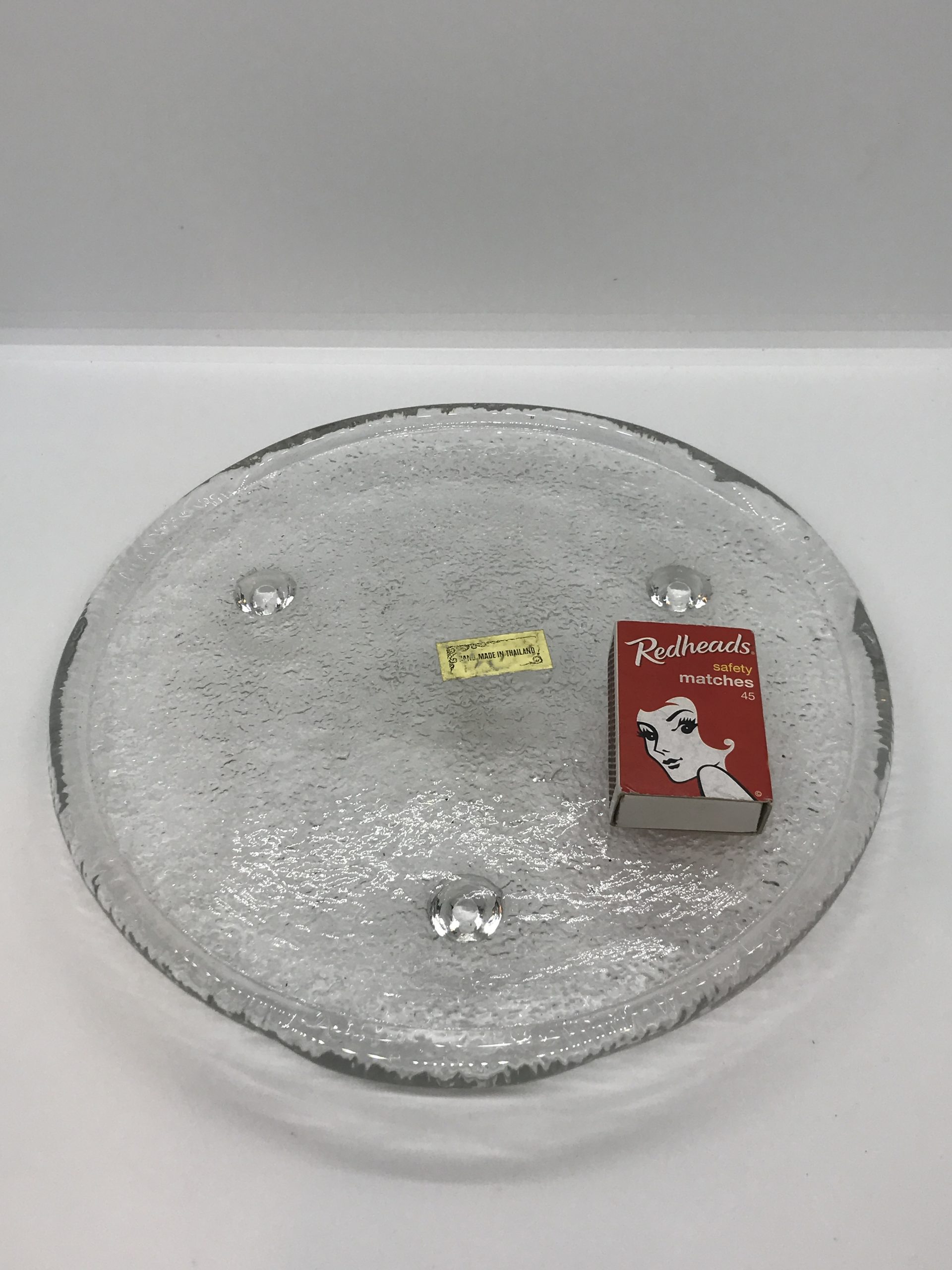 Footed Glass Cake Plate 23cm (Made in Thailand) - Vintage Keepsakes