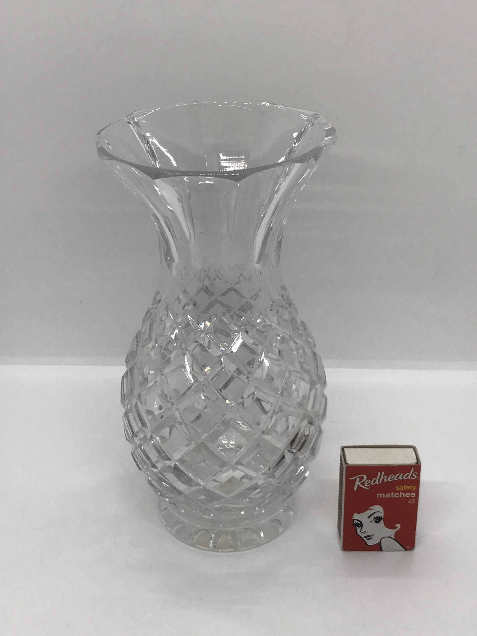 Diamond Cut Crystal Vase - 20cm - Vintage Keepsakes