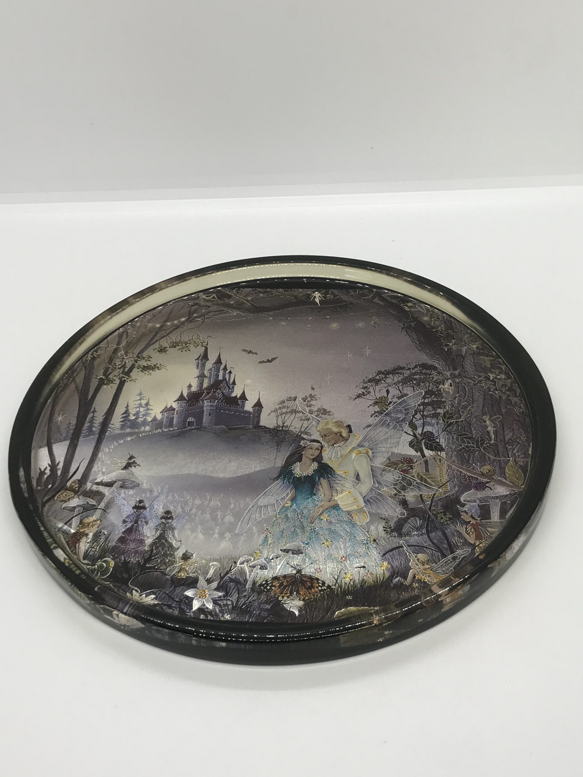 Plastic Resin Plate with Fairies Picture - Down in the Woods (approx ...