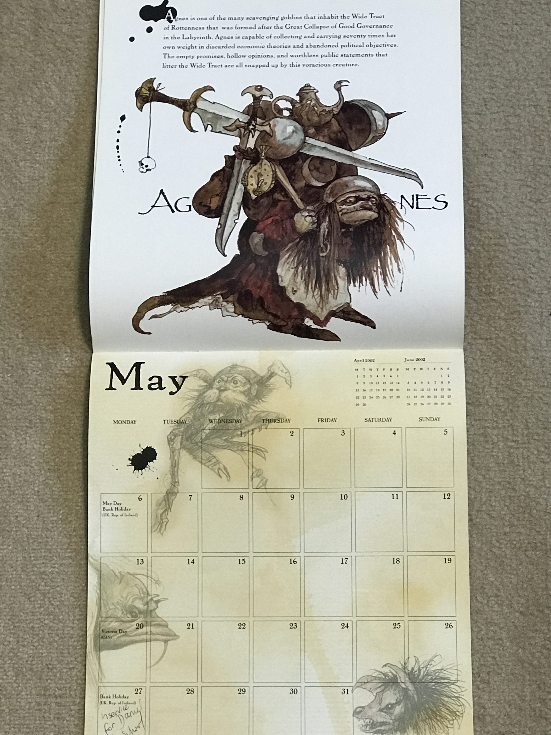 Goblin Calendar 2002 31cm x 33cm - Vintage Keepsakes