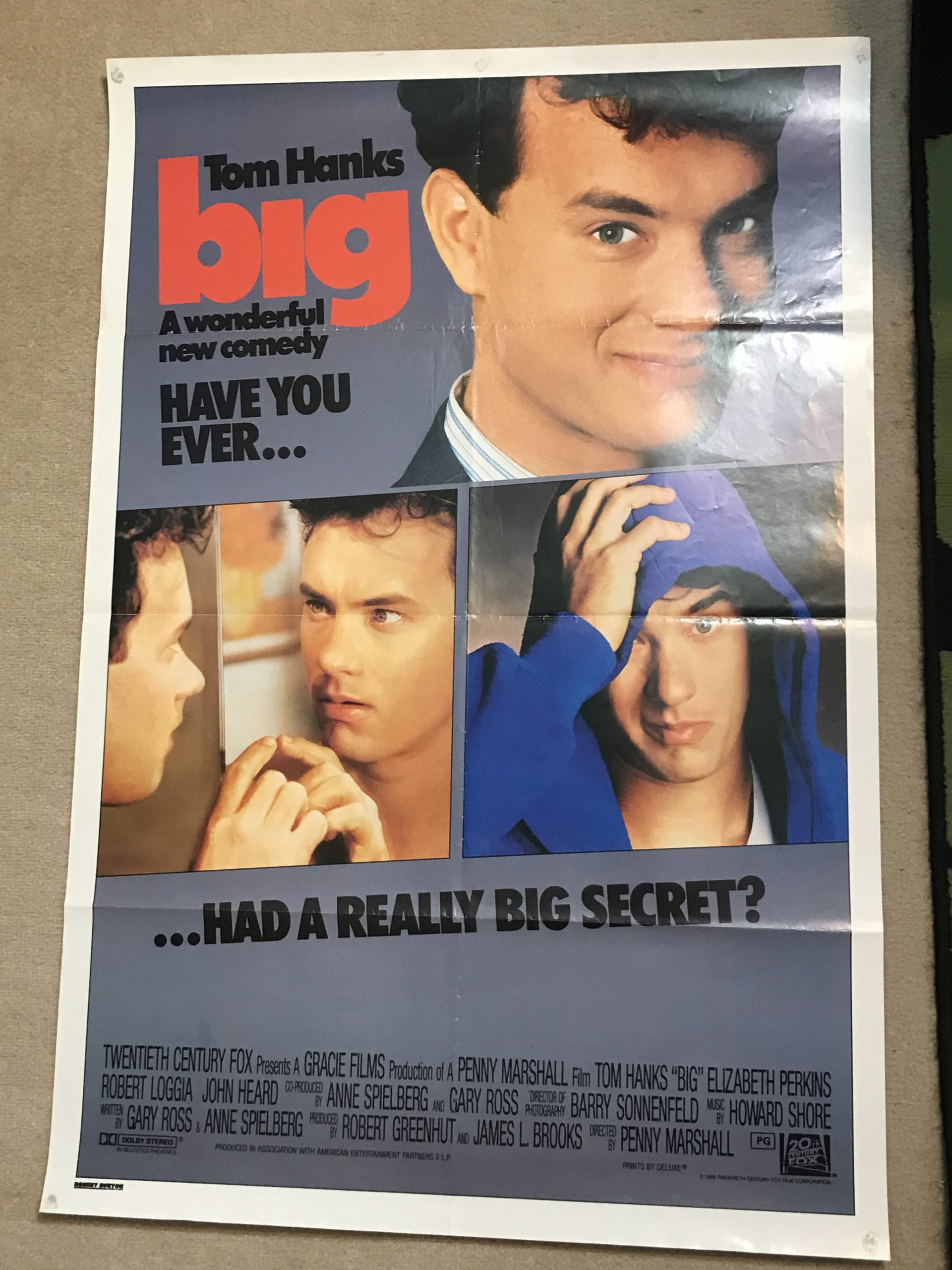 Tom Hanks - Big - Movie Poster 1988 1m x 70cm - Vintage Keepsakes