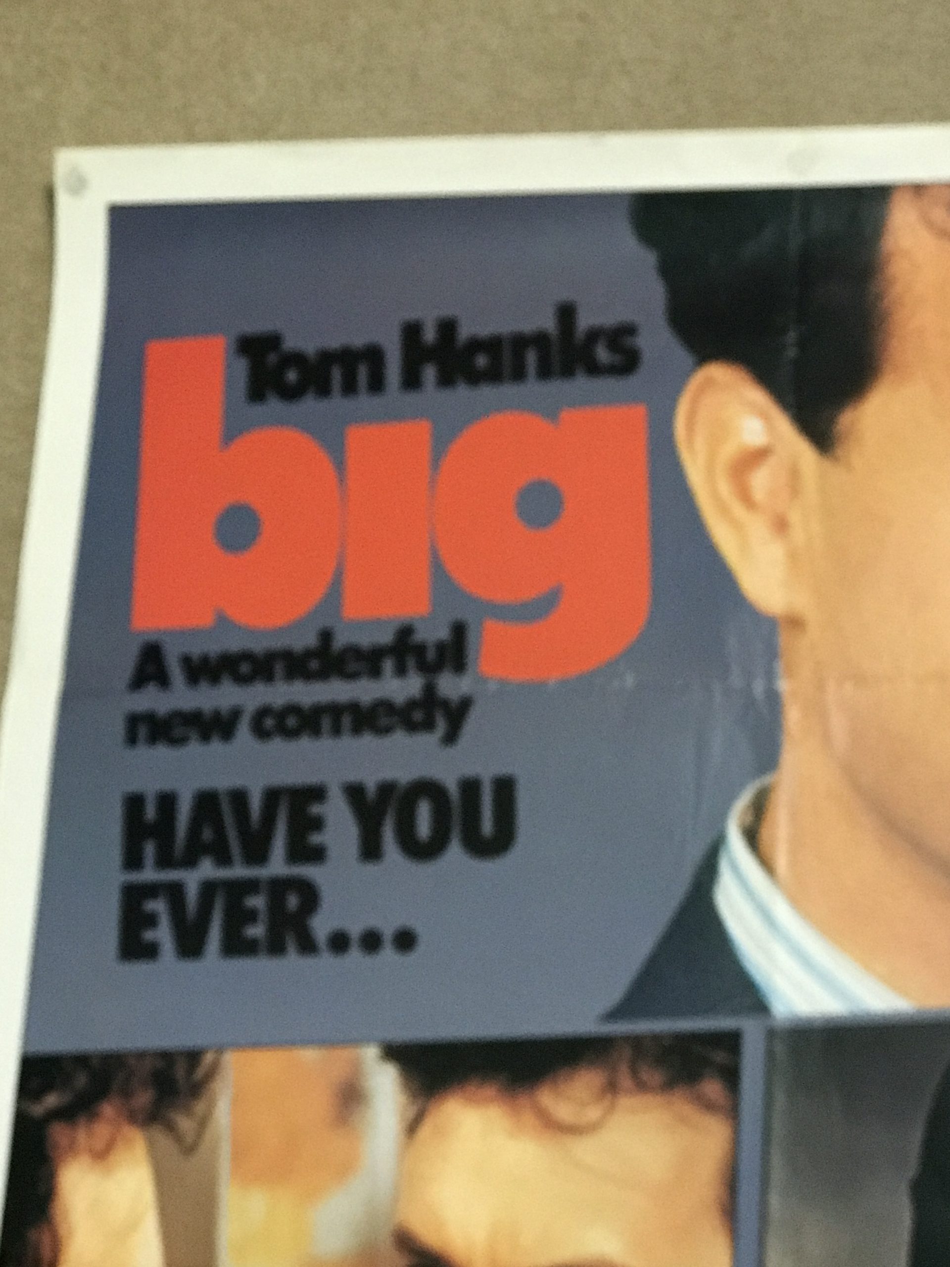 Tom Hanks - Big - Movie Poster 1988 1m x 70cm - Vintage Keepsakes