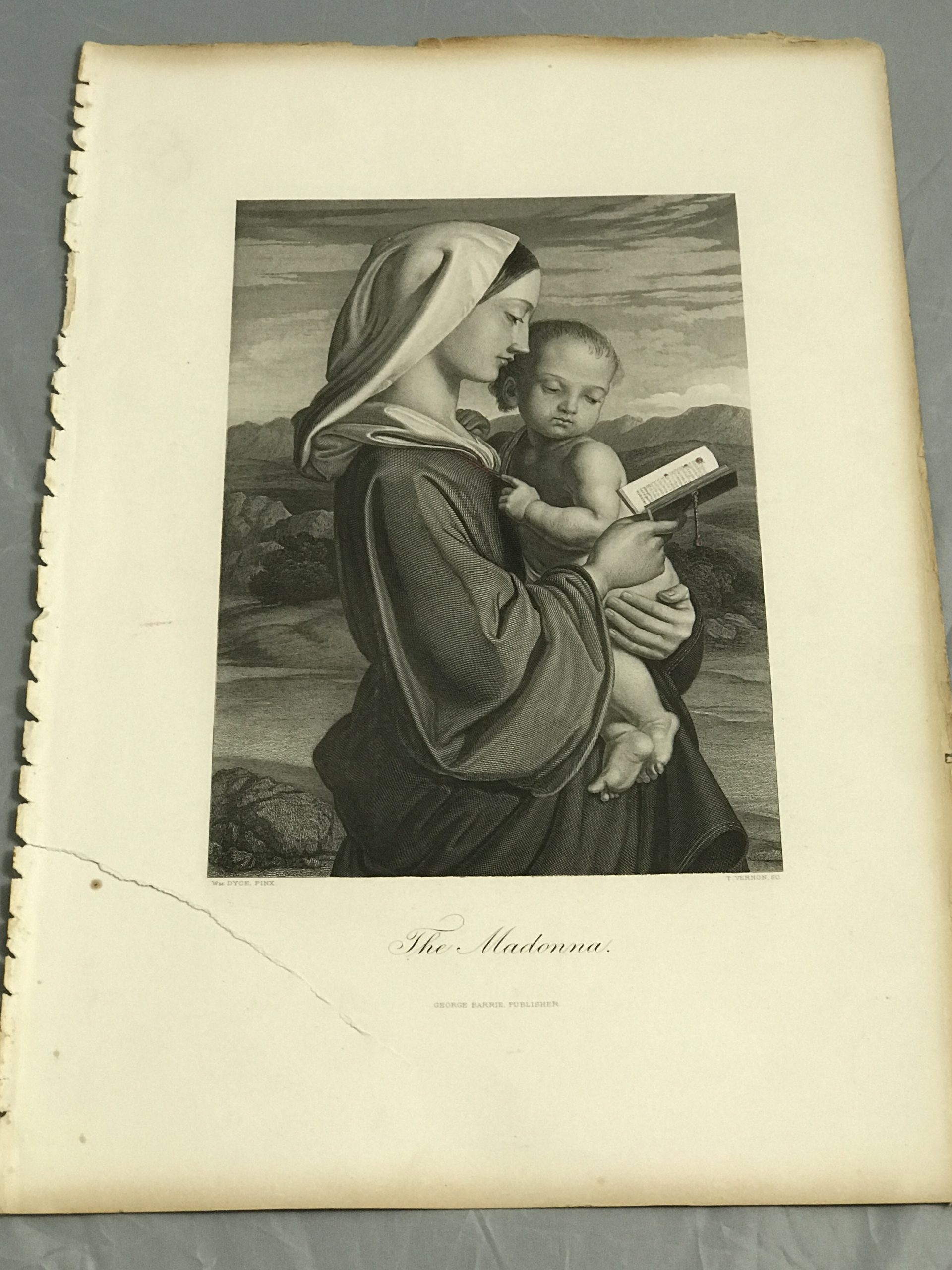 Antique Print - The Madonna (and child) by William Dyce Finx (George ...