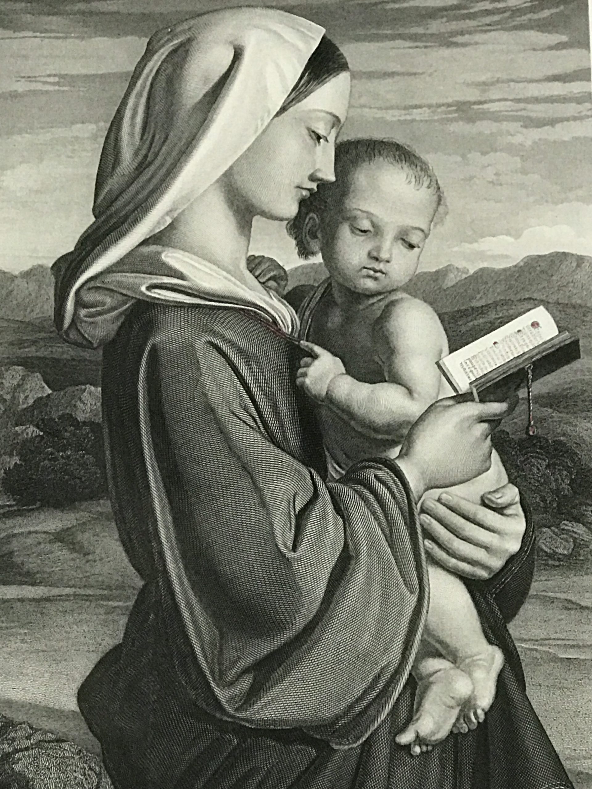 Antique Print - The Madonna (and child) by William Dyce Finx (George ...