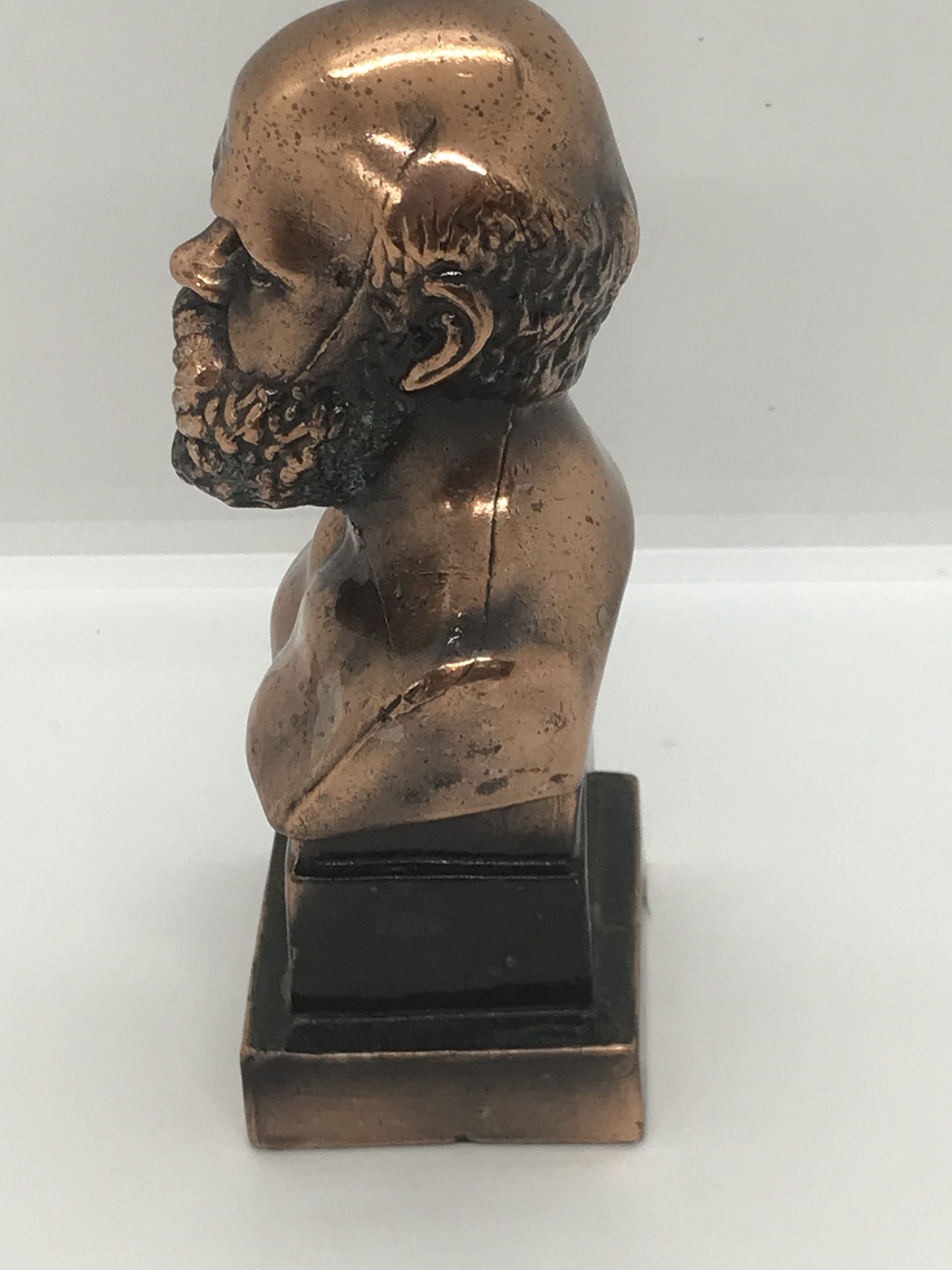 Vintage Copper Bust of Socrates - Vintage Keepsakes
