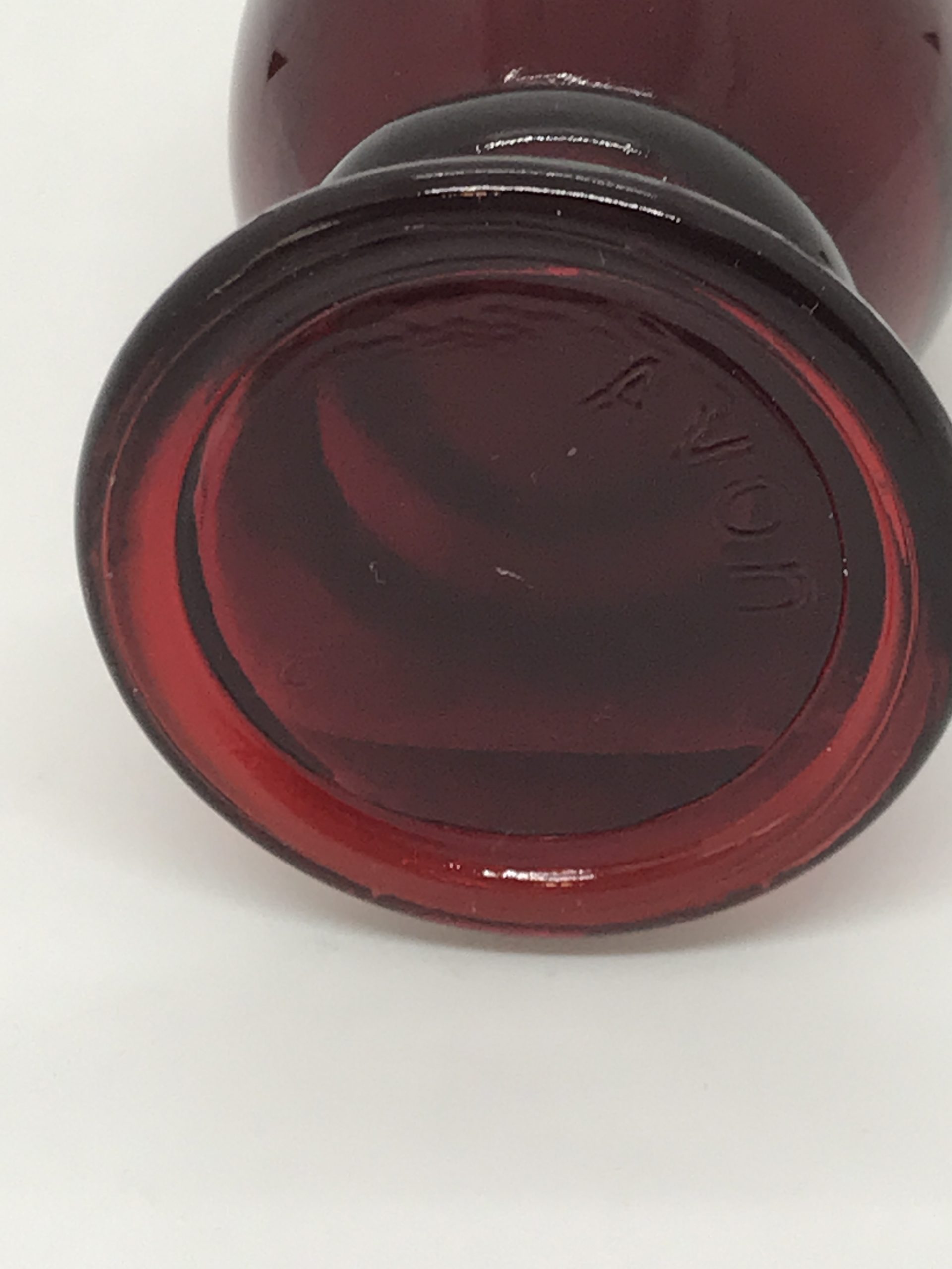 Avon Ruby Glass Bud Vase 20cm - Vintage Keepsakes