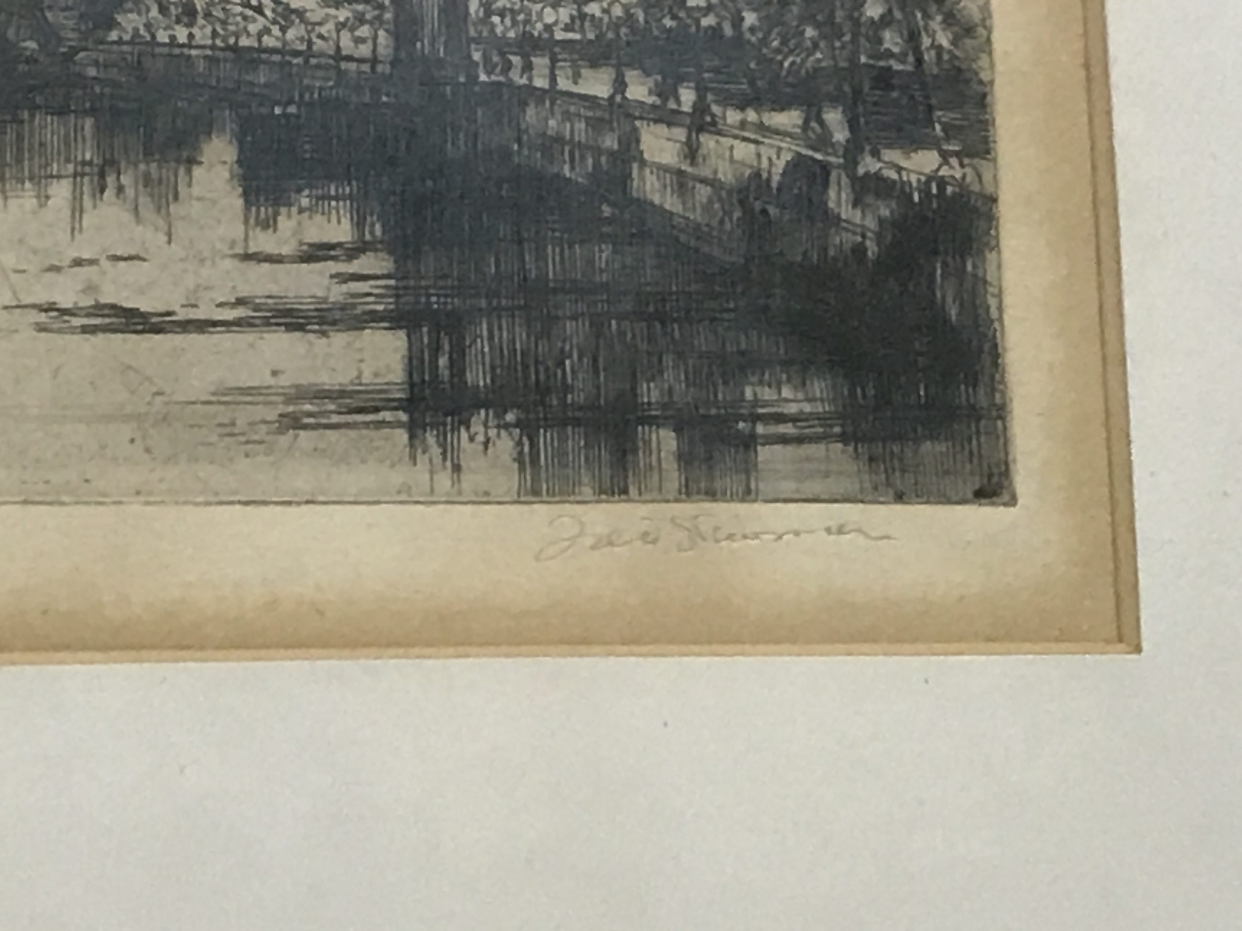 Vintage Etching signed Fred Newman Westminster Bridge and Big Ben 14.5 ...