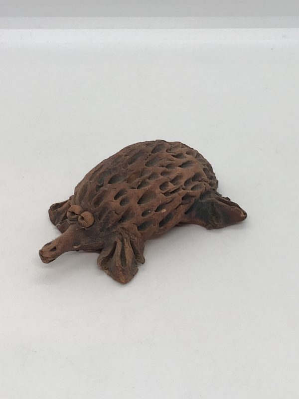 Small Pottery Echidna with googly eyes - Vintage Keepsakes