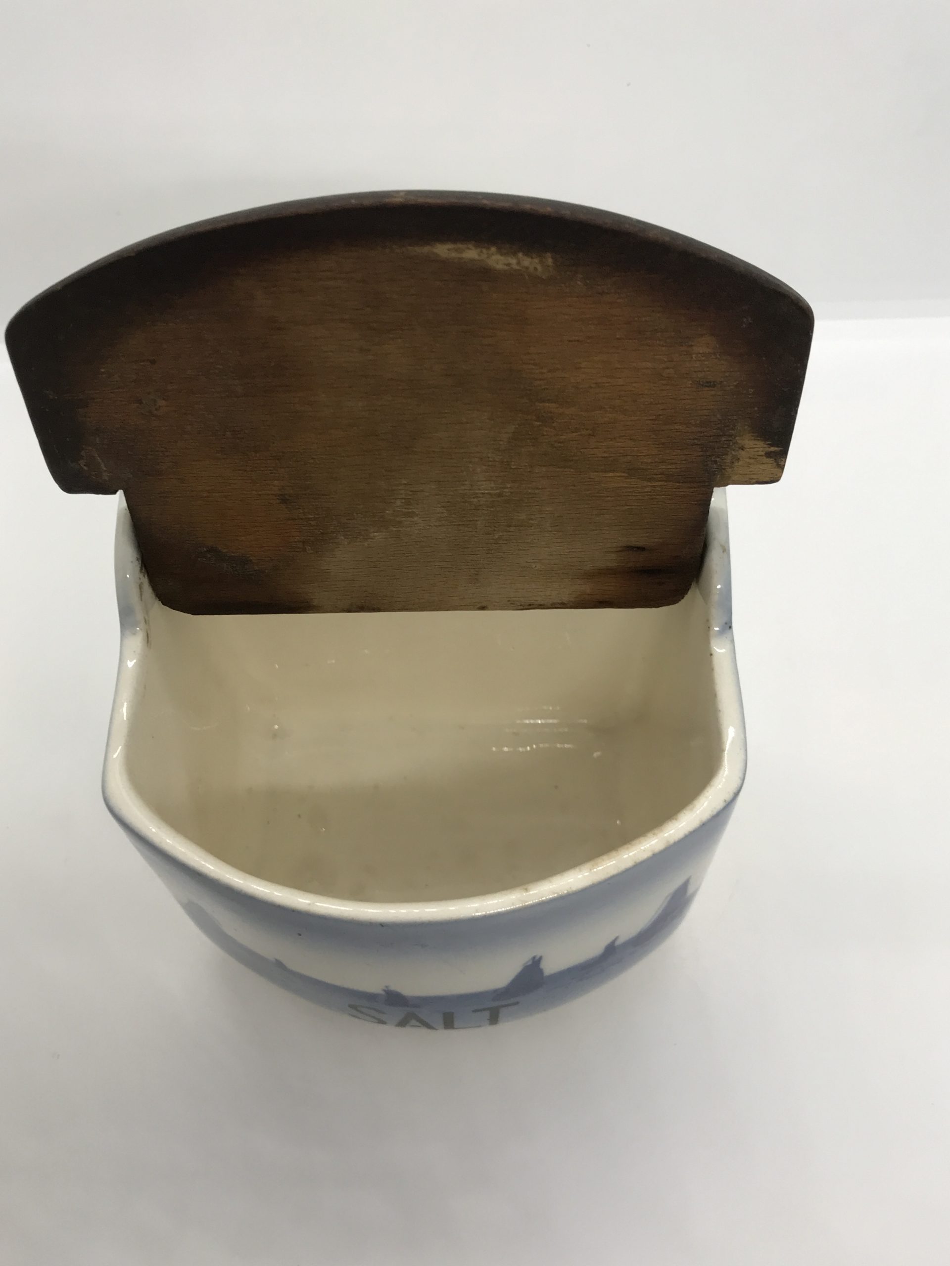 Vintage Ditmar Urbach Blue and White Sail Boat Salt Sellar Box with ...