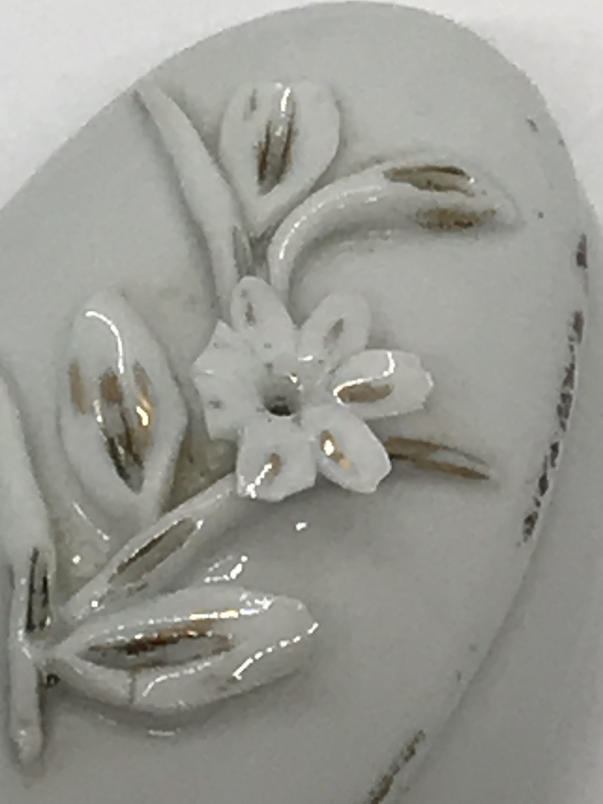 Small Capodimonte Oval Porcelain Lidded Trinket (chipped floral) approx ...