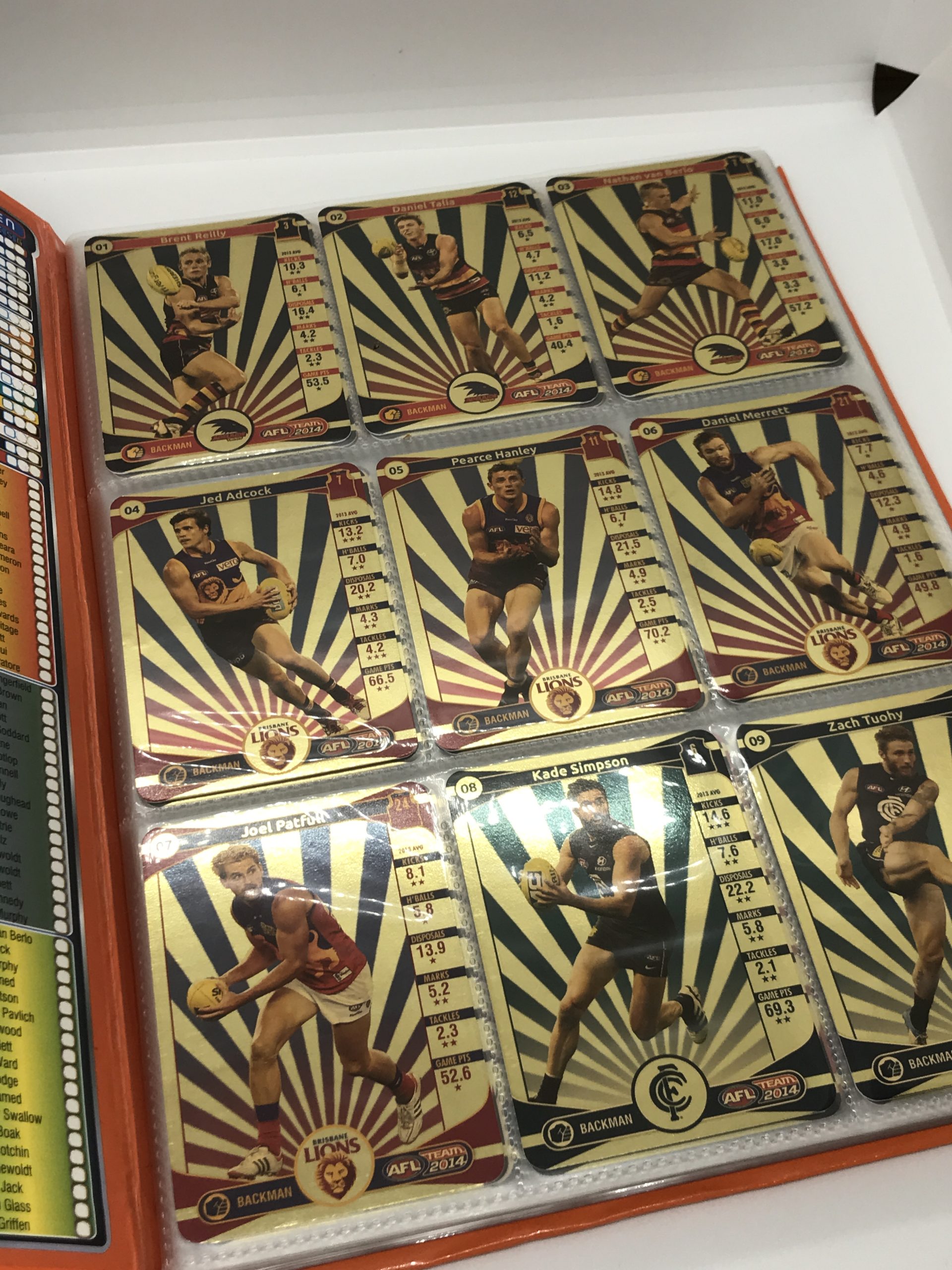 AFL 2014 Teamcoach GOLD Parallel FULL (all teams) in Album (198 Cards ...