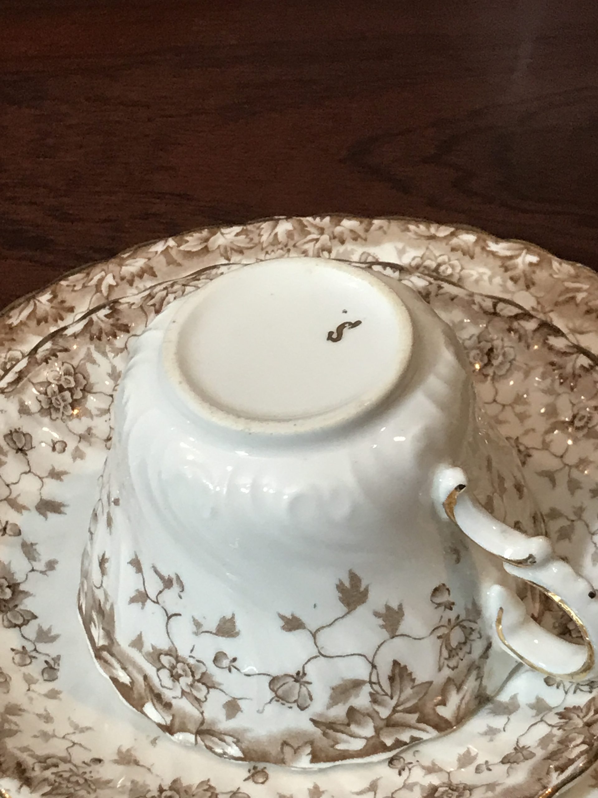 Alfred Meakin Kenwood pattern - brown floral and leaves on white bone ...
