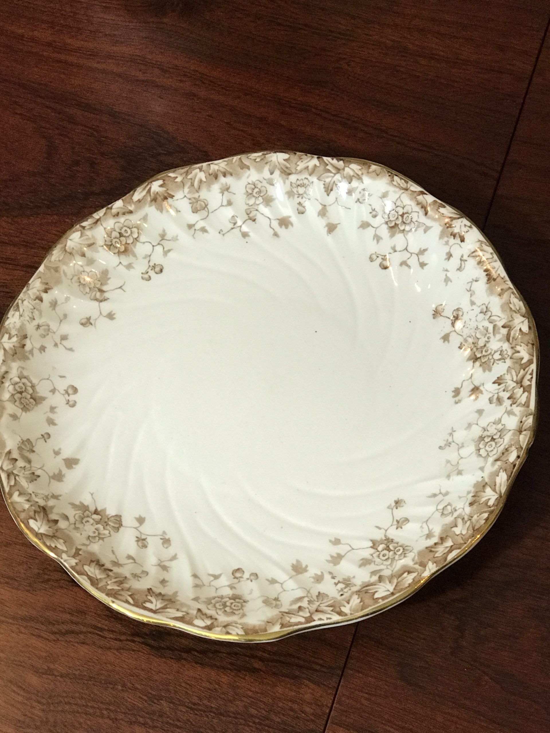Alfred Meakin Kenwood pattern - brown floral and leaves on white bone ...