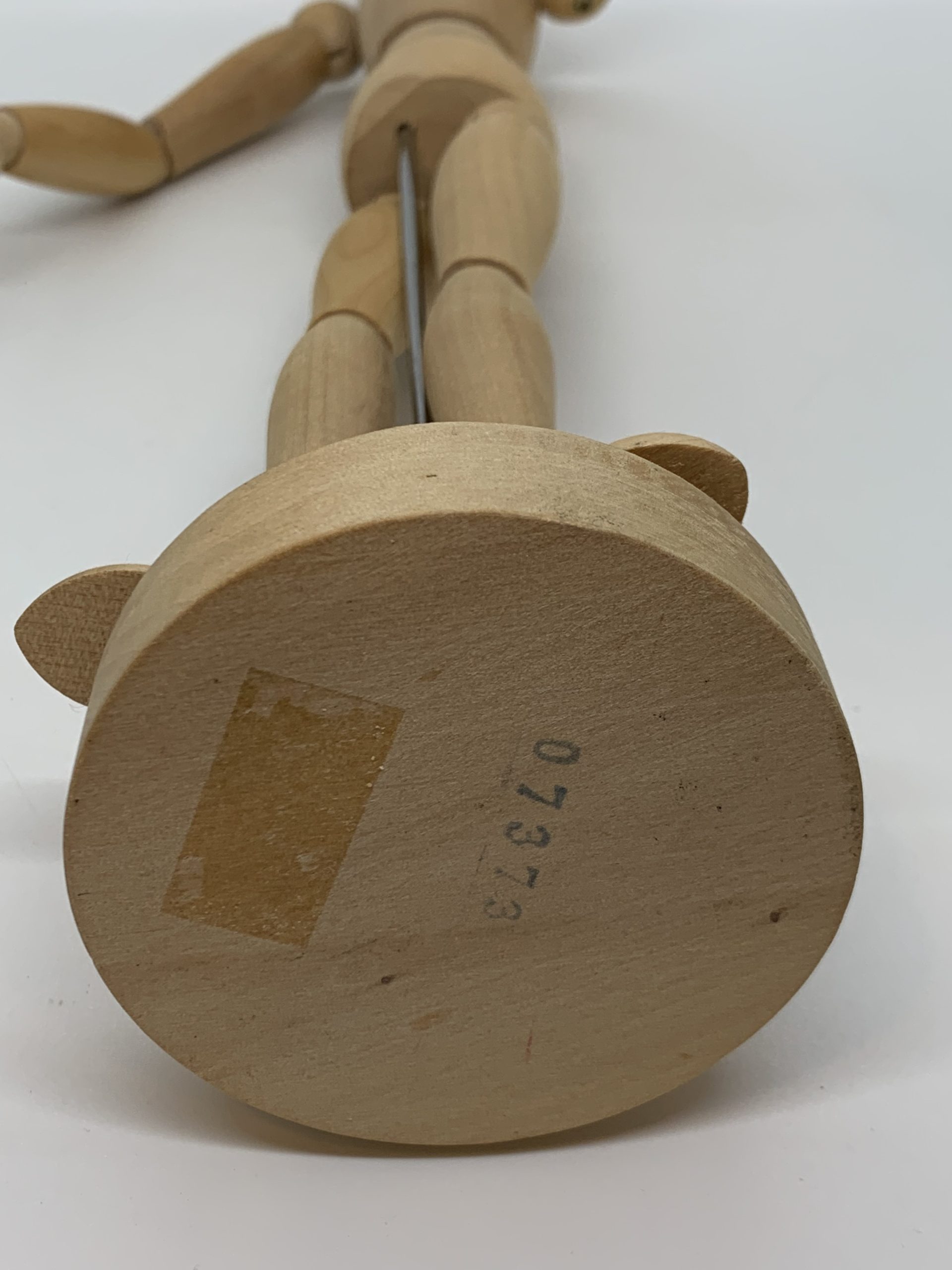 Wooden Moveable Figure on Stand approx 33cm high - Vintage Keepsakes